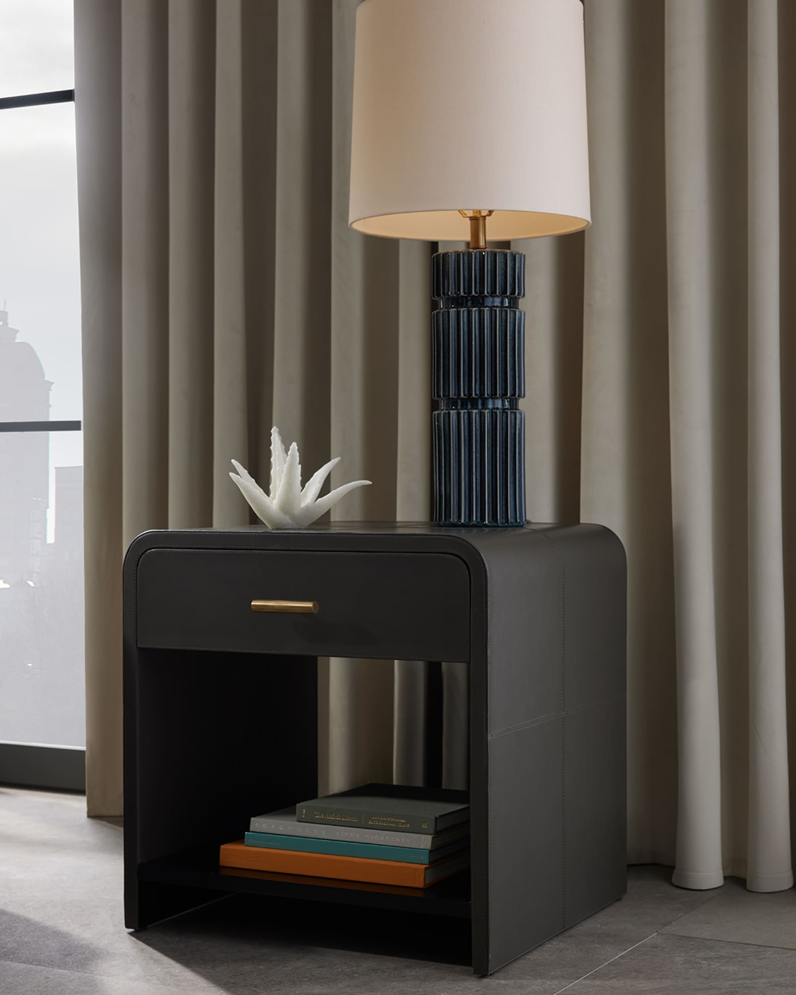 Arteriors Buchanan Leather Side Table | Neiman Marcus