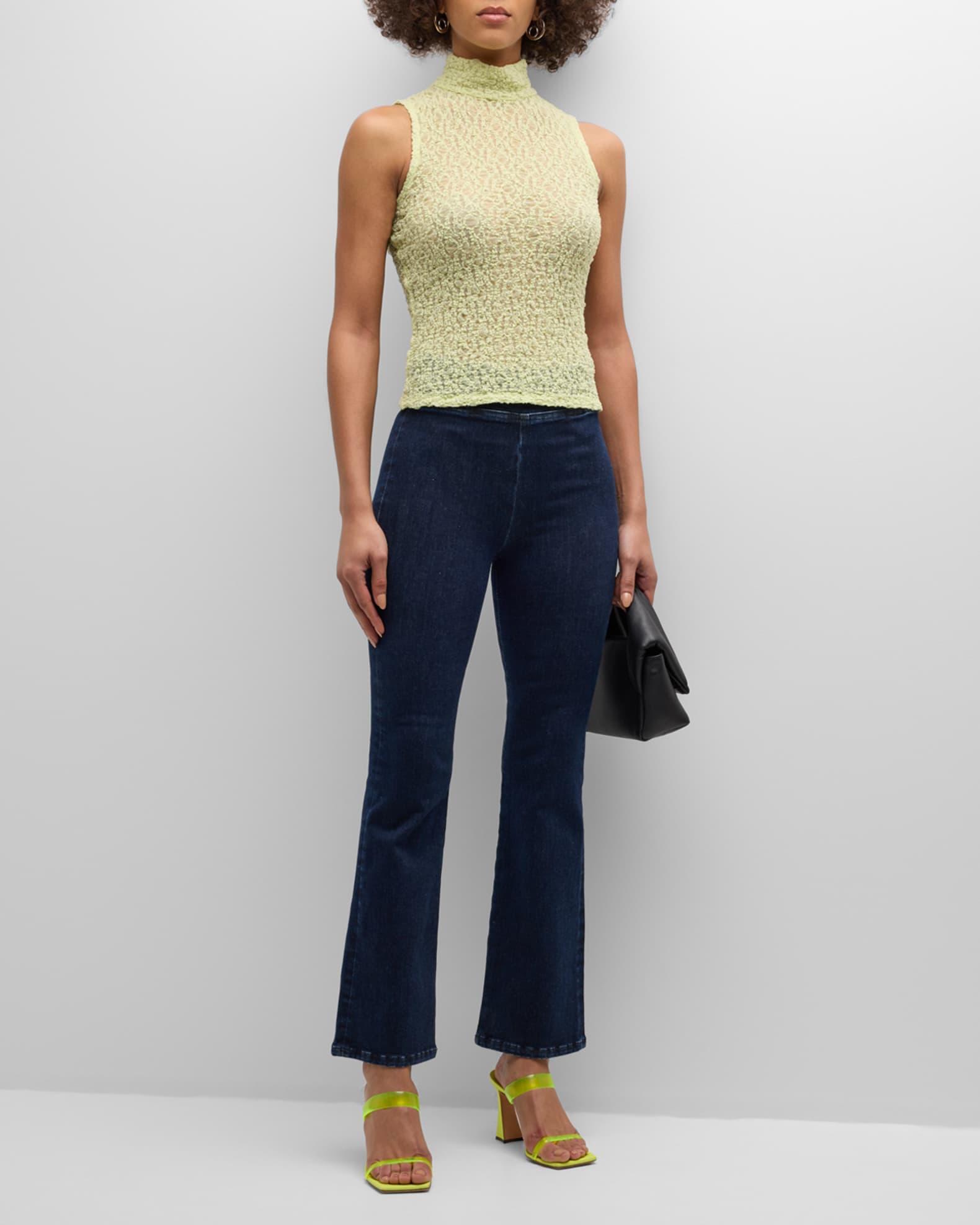 FRAME The Jetset Crop Mini Bootcut Jeans | Neiman Marcus