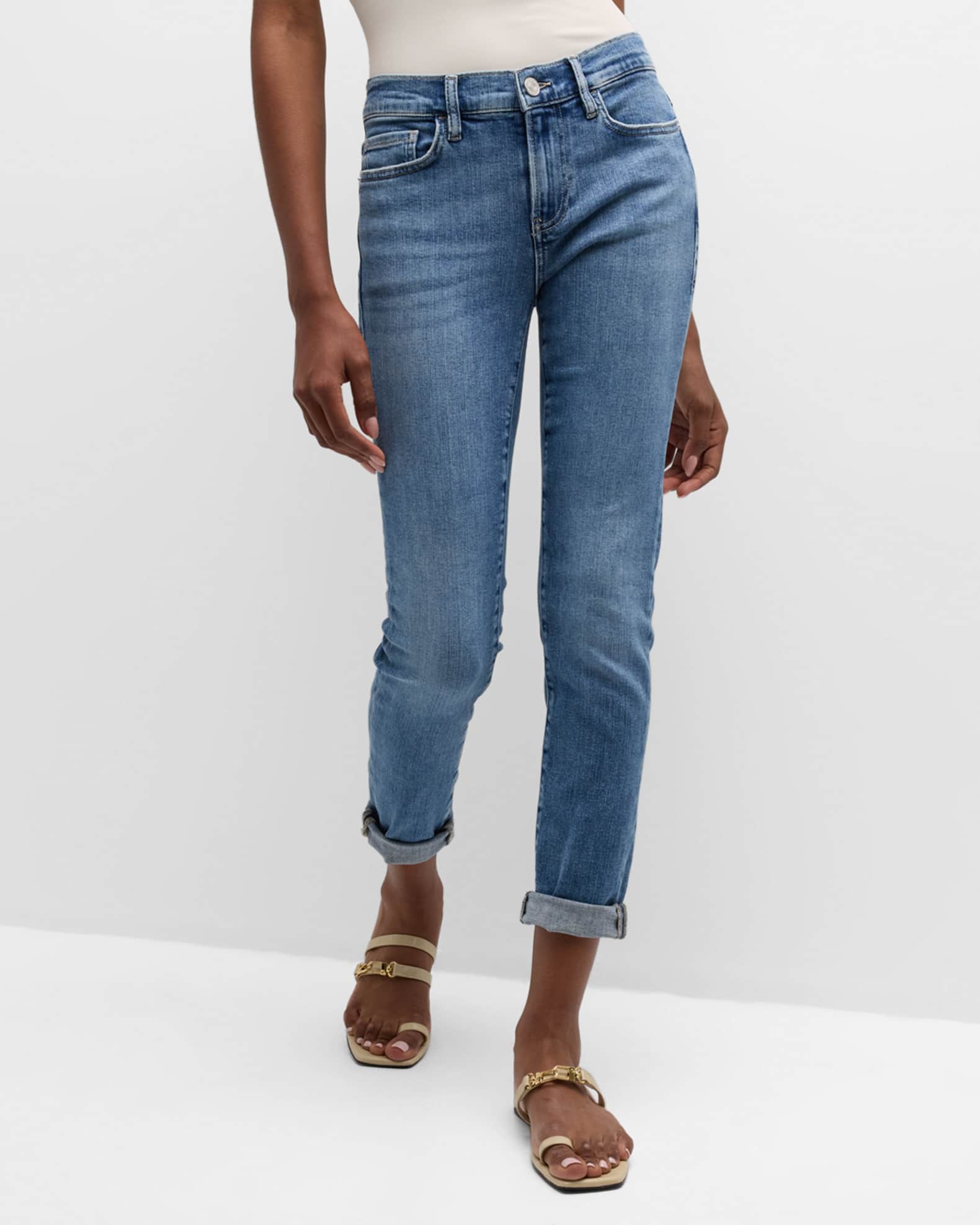 FRAME Le Garcon Cropped Boyfriend Jeans | Neiman Marcus