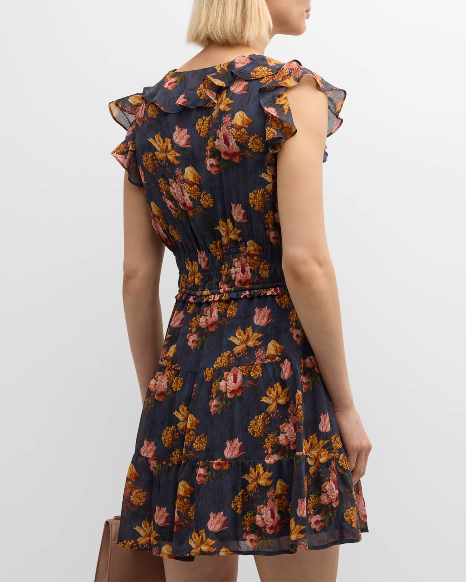 PAIGE Paradis Floral Silk Mini Dress | Neiman Marcus