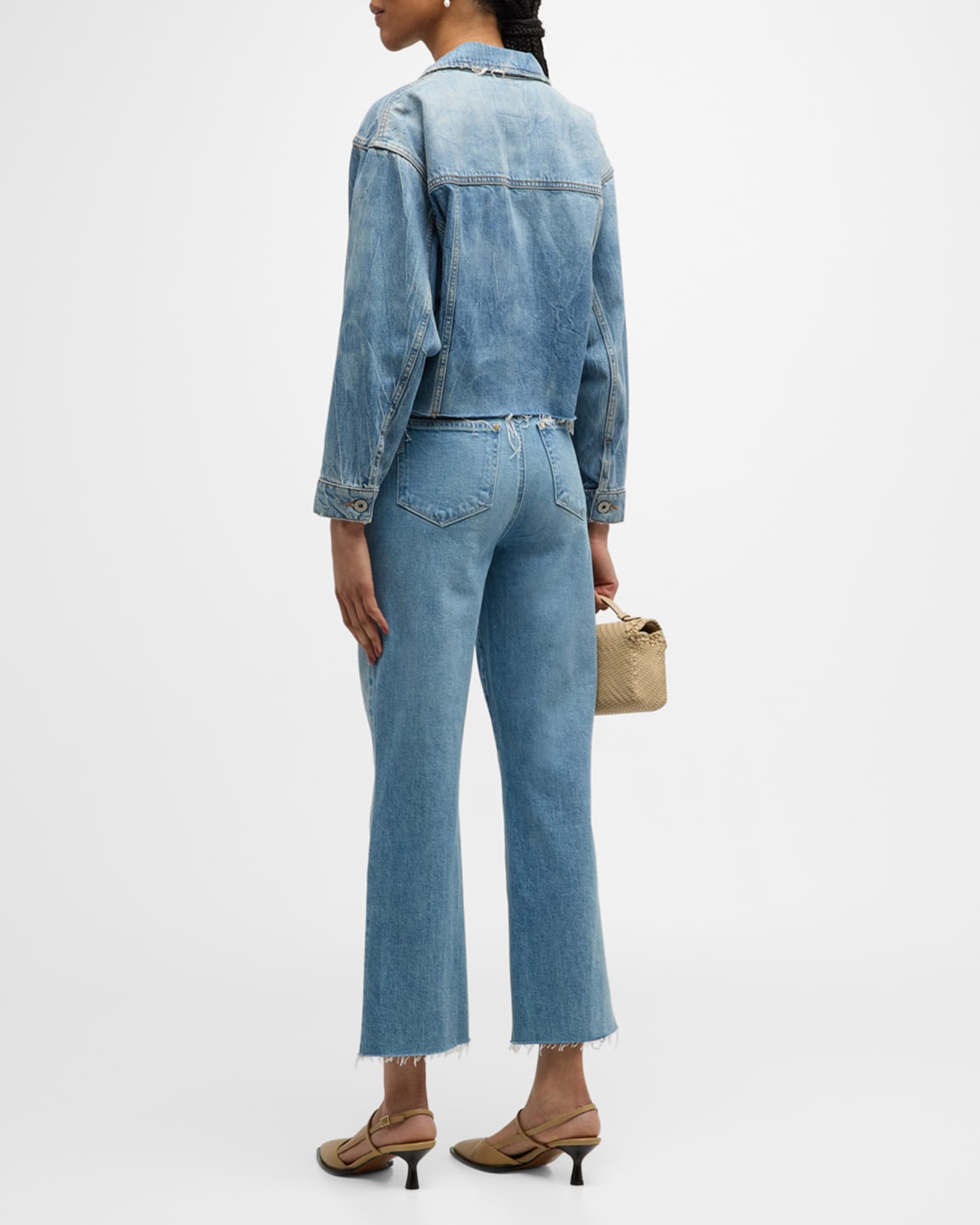 PAIGE Courtney Flare Raw Hem Jeans | Neiman Marcus