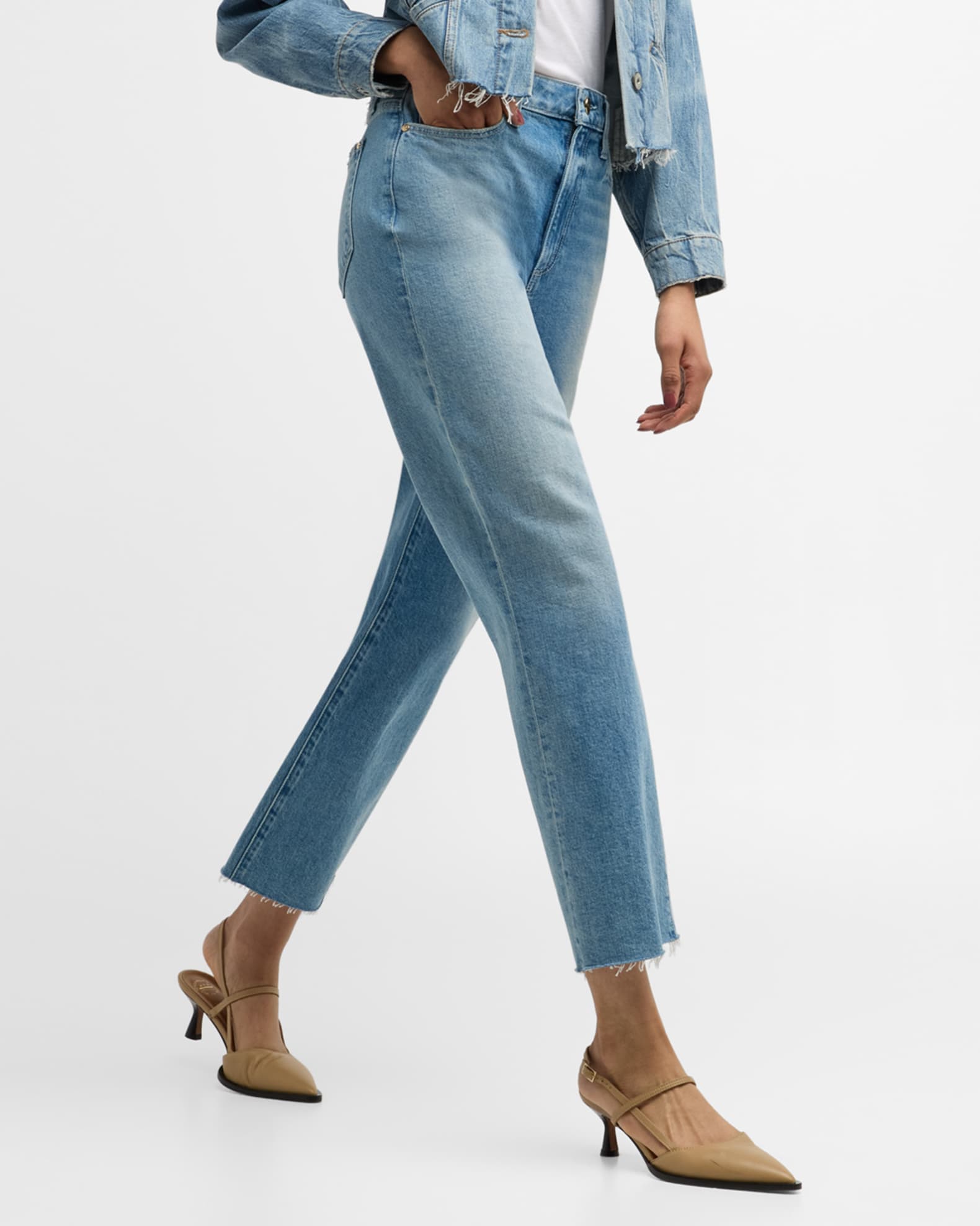 PAIGE Courtney Flare Raw Hem Jeans | Neiman Marcus