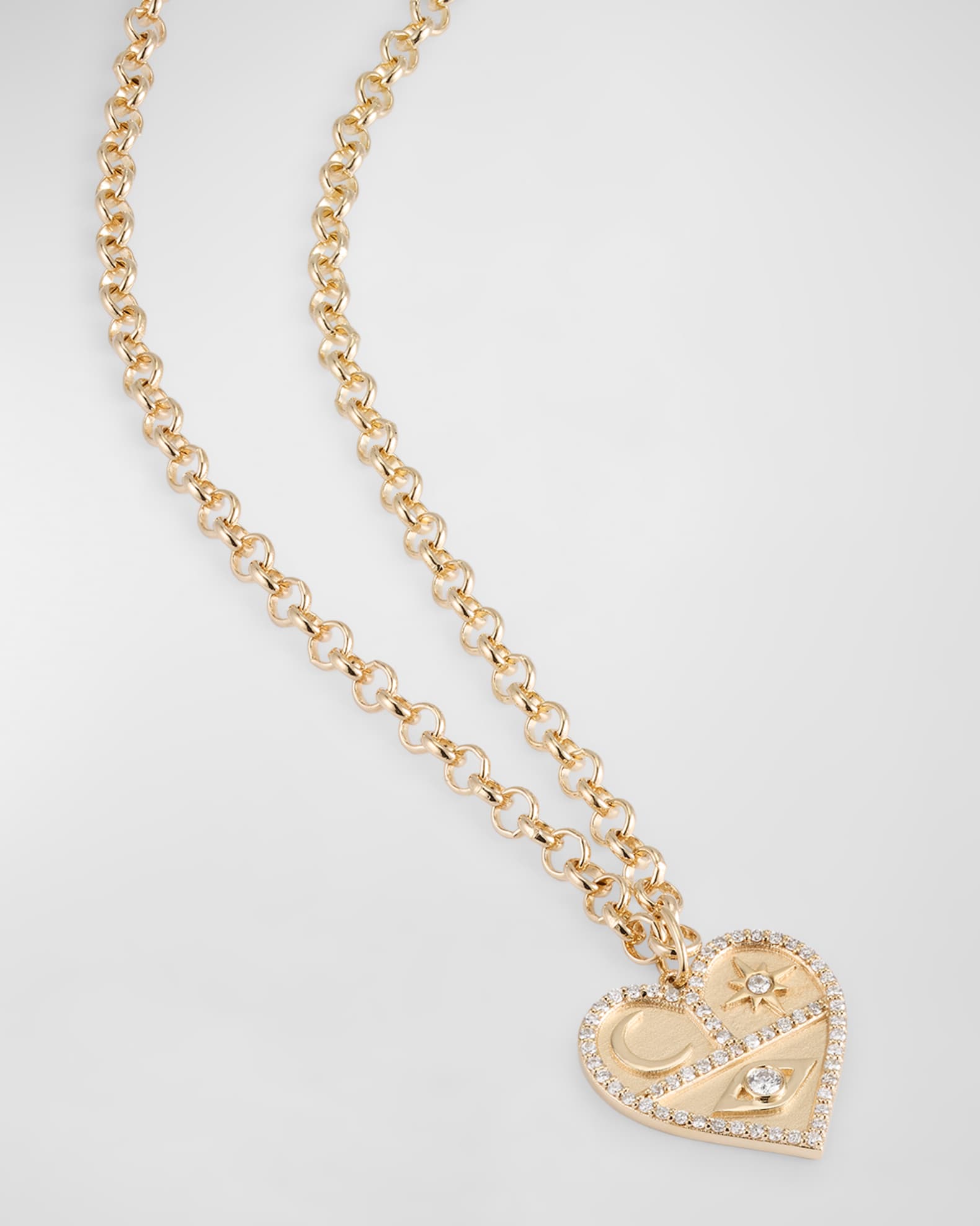 Sydney Evan Heart Icon Charm Chain Necklace with Diamonds | Neiman Marcus