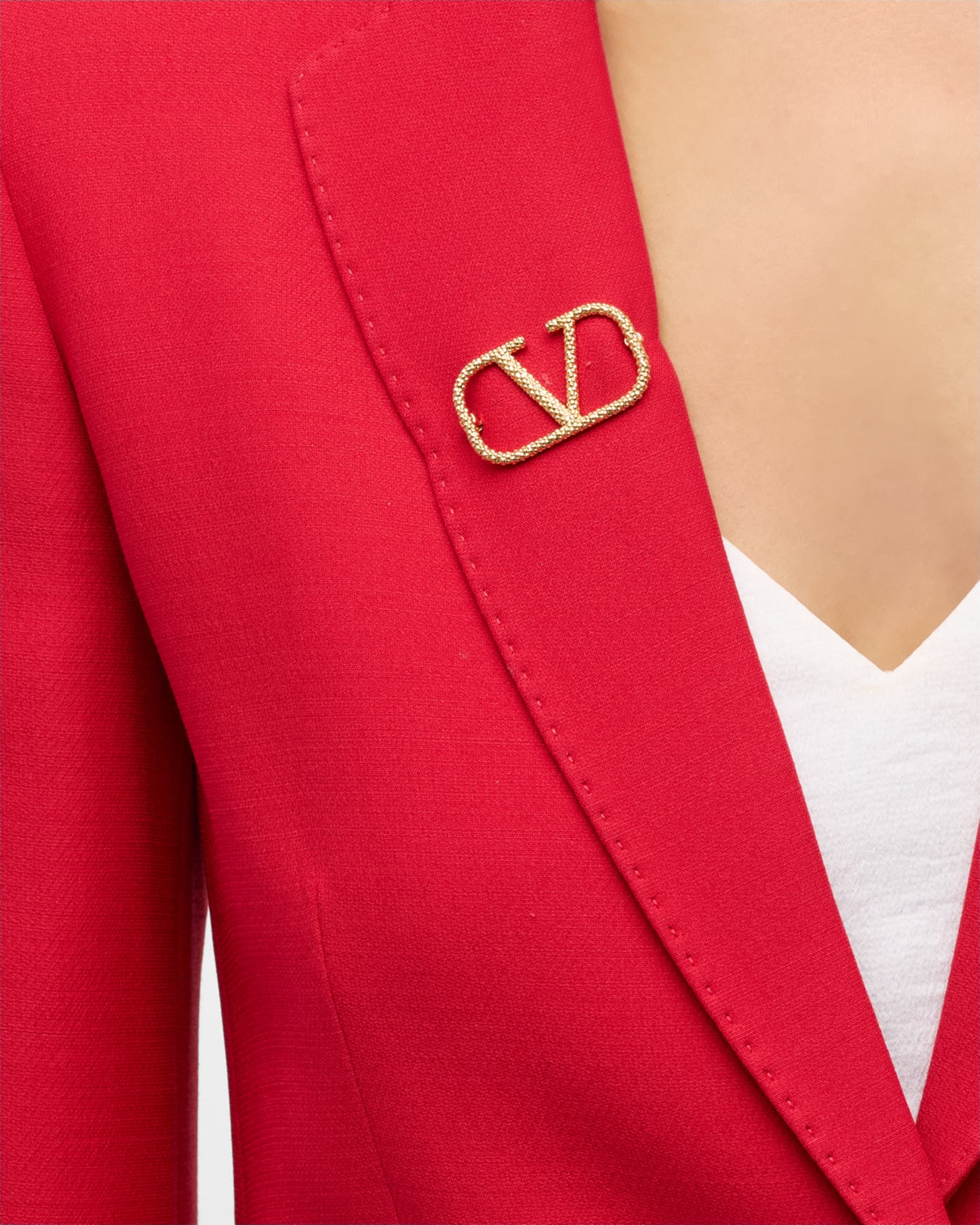 Valentino Garavani V Logo Brooch | Neiman Marcus