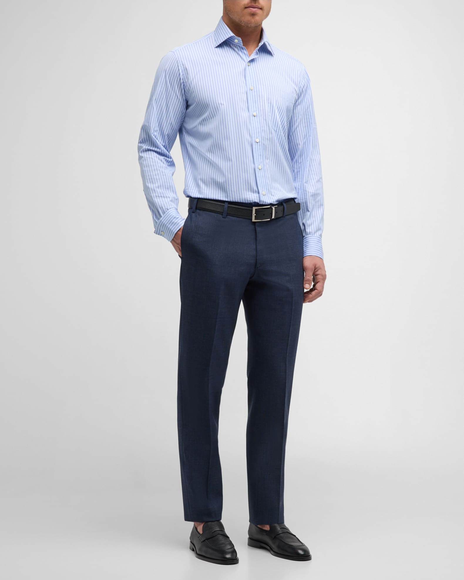 Sid Mashburn Men's Multi-Stripe Poplin Dress Shirt | Neiman Marcus