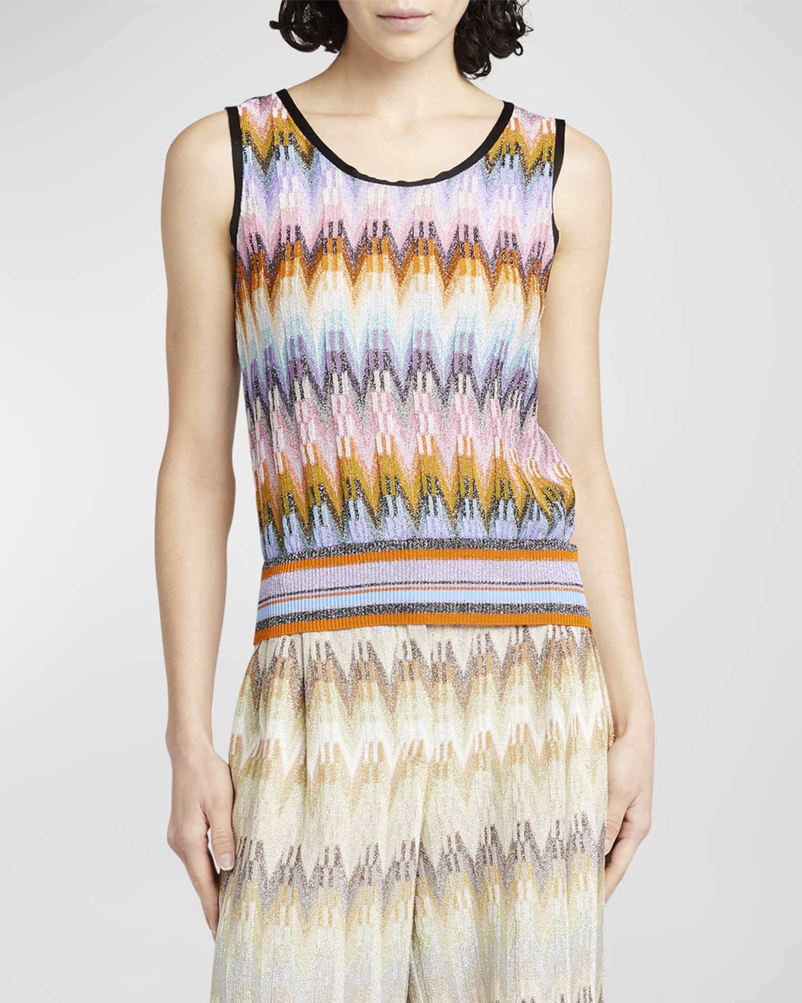 Missoni Metallic Chevron Sleeveless Top | Neiman Marcus