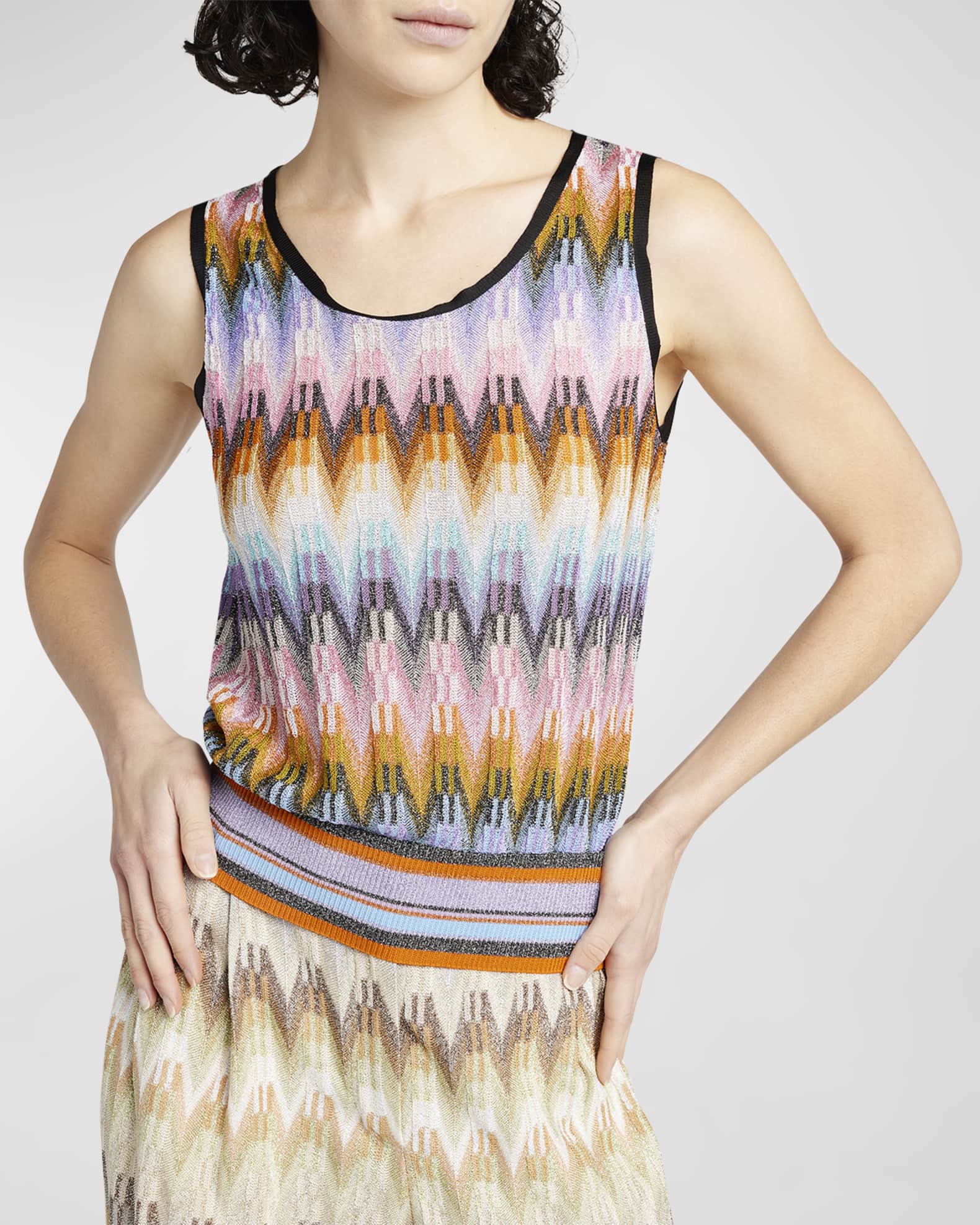 Missoni Metallic Chevron Sleeveless Top | Neiman Marcus