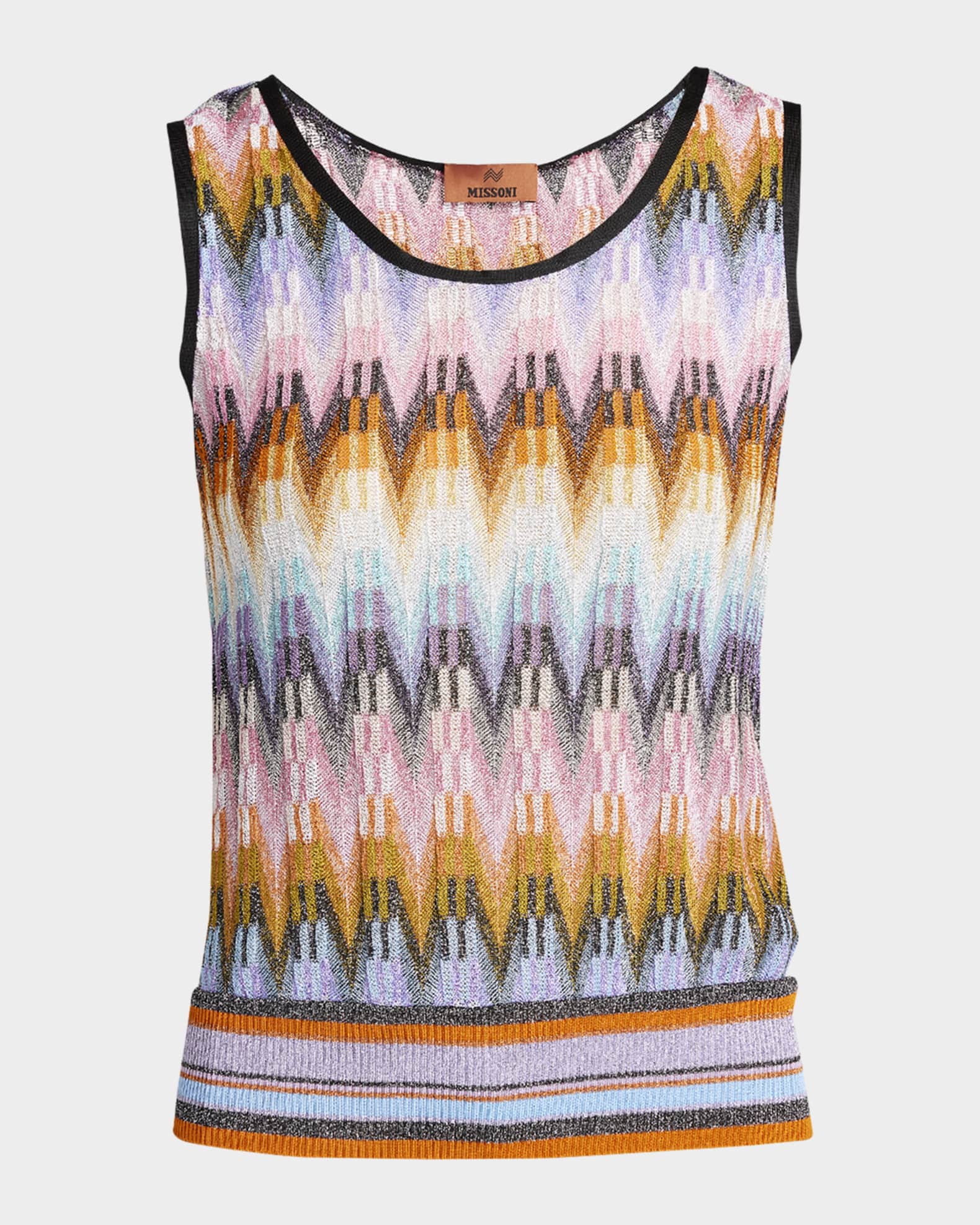 Missoni Metallic Chevron Sleeveless Top | Neiman Marcus