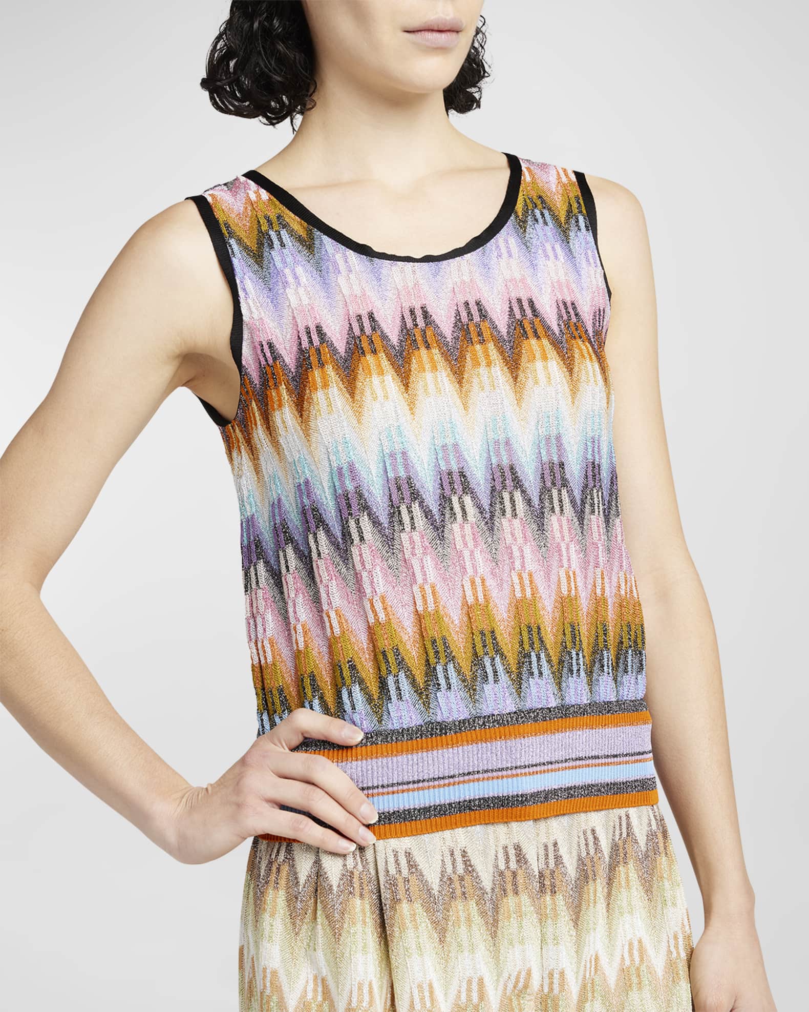 Missoni Metallic Chevron Sleeveless Top | Neiman Marcus