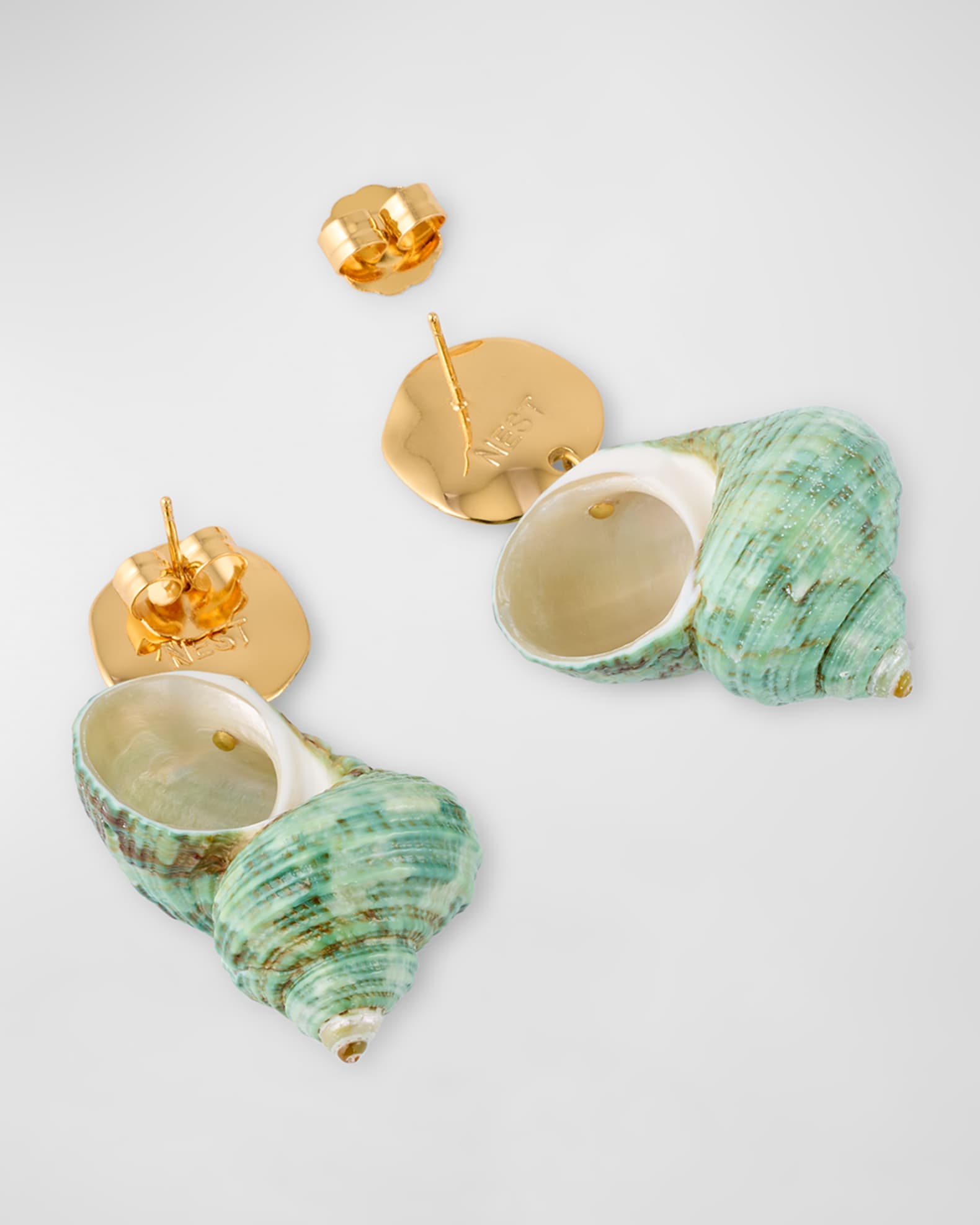 NEST Jewelry Green Seashell Drop Earrings | Neiman Marcus