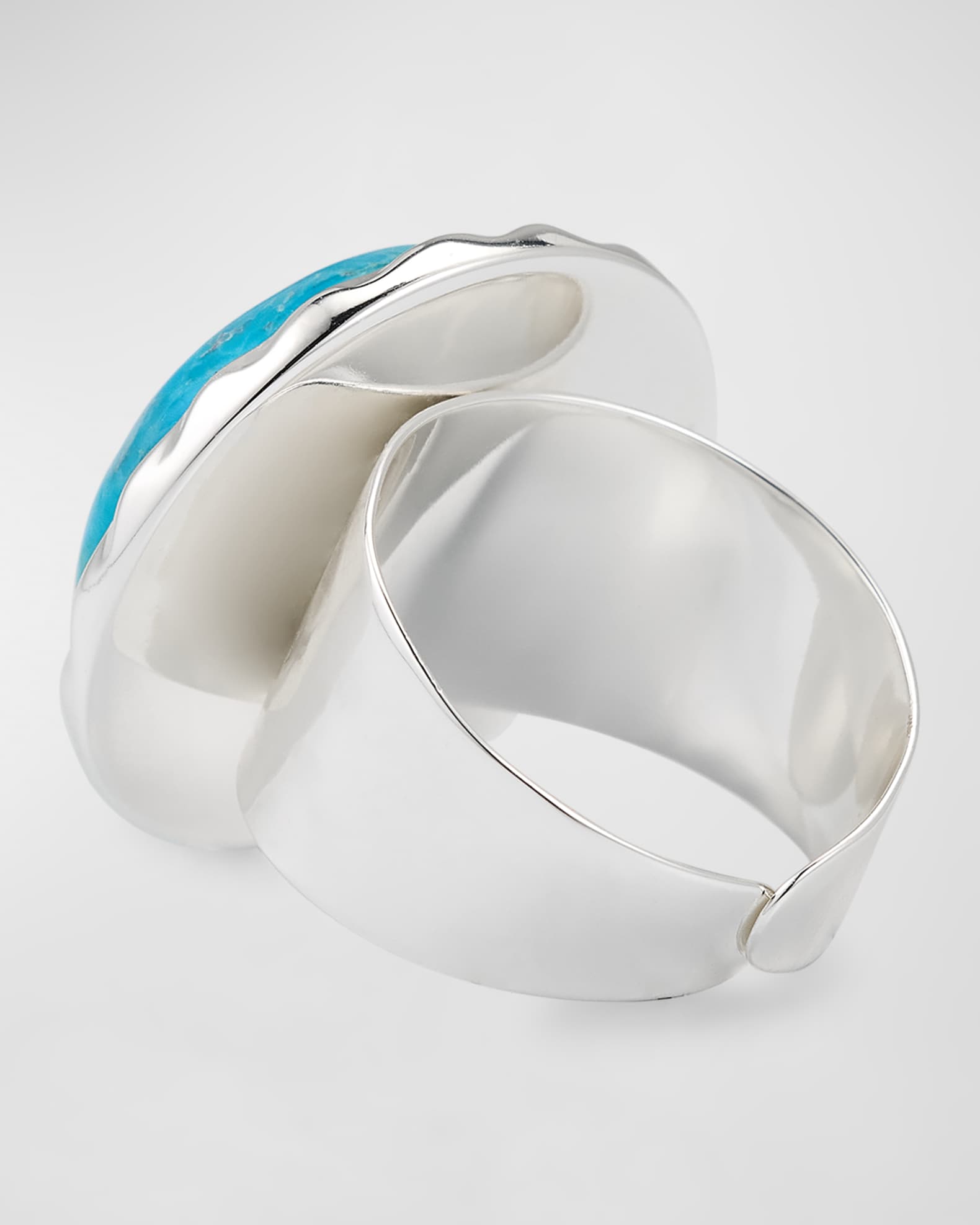 NEST Jewelry Turquoise and Silver Bezel Adjustable Statement Ring | Neiman Marcus
