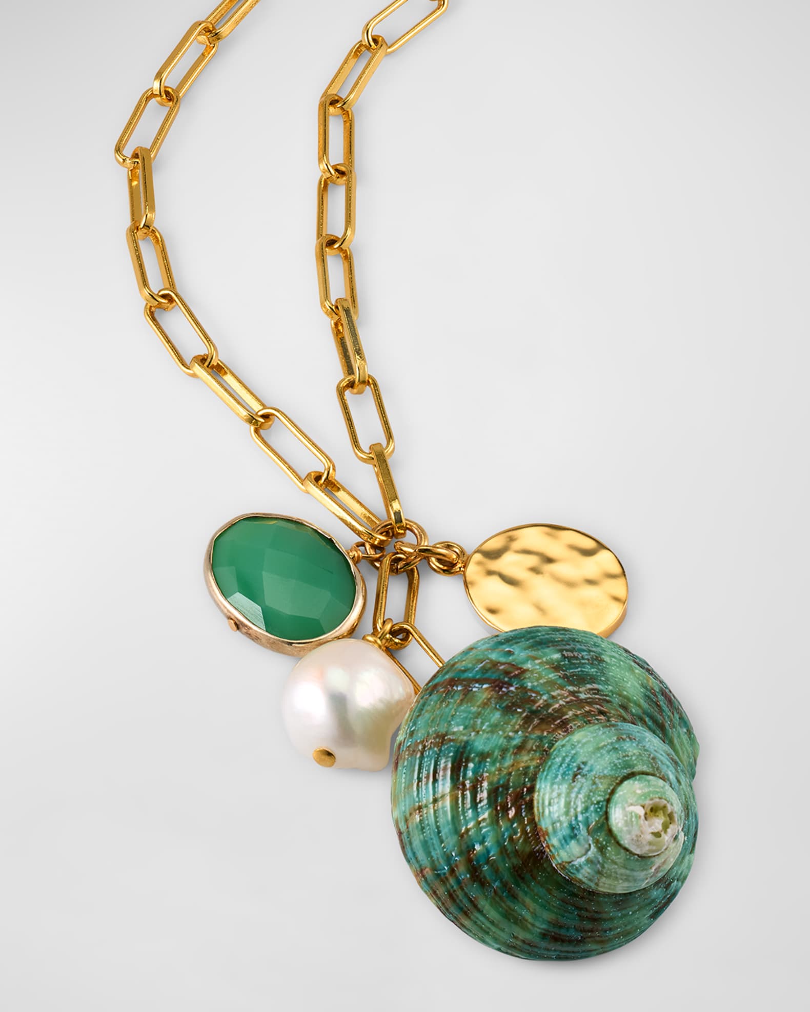 NEST Jewelry Green Seashell Charm Necklace | Neiman Marcus