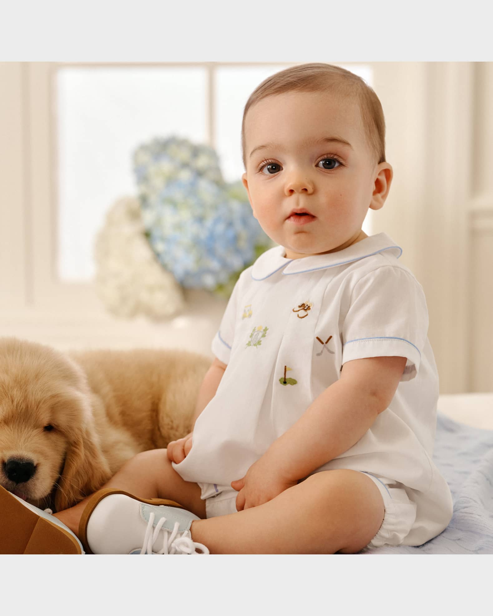 Ralph Lauren Childrenswear Boy's Embroidered Broadcloth Pleated One ...