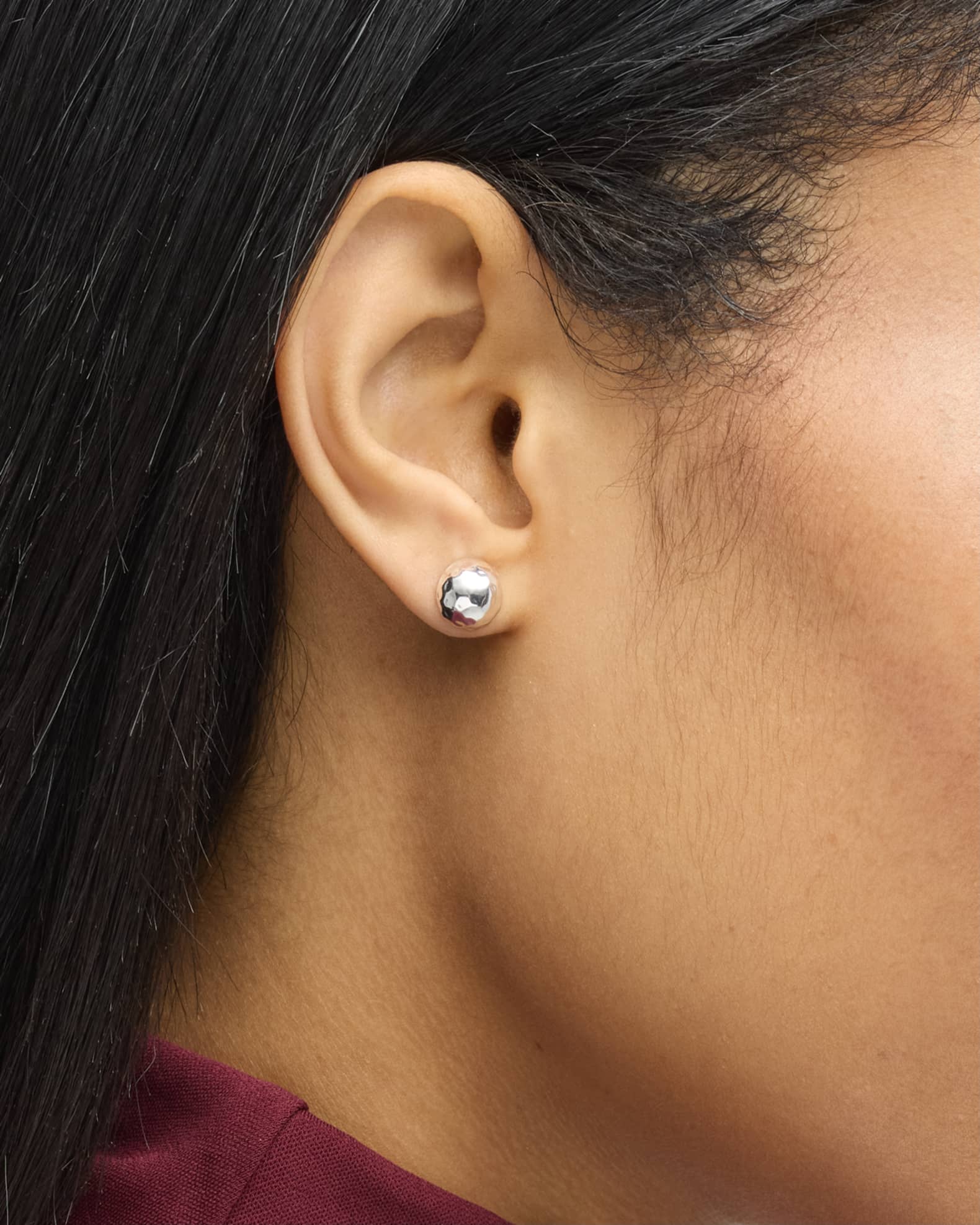 NEST Jewelry Silver Hammered Tiny Stud Earrings | Neiman Marcus