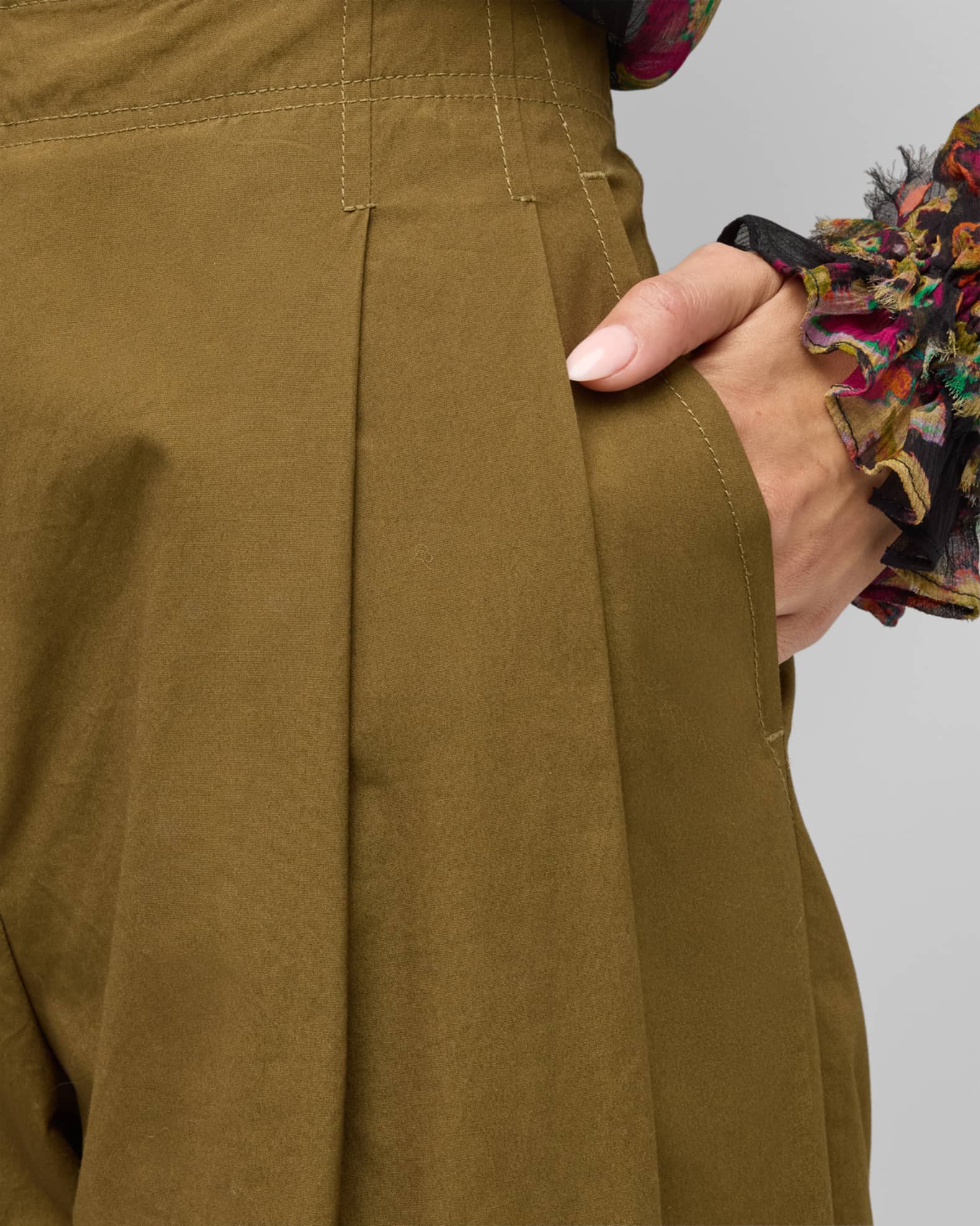 Ulla Johnson Lani Wide-Leg Cotton Twill Pants | Neiman Marcus