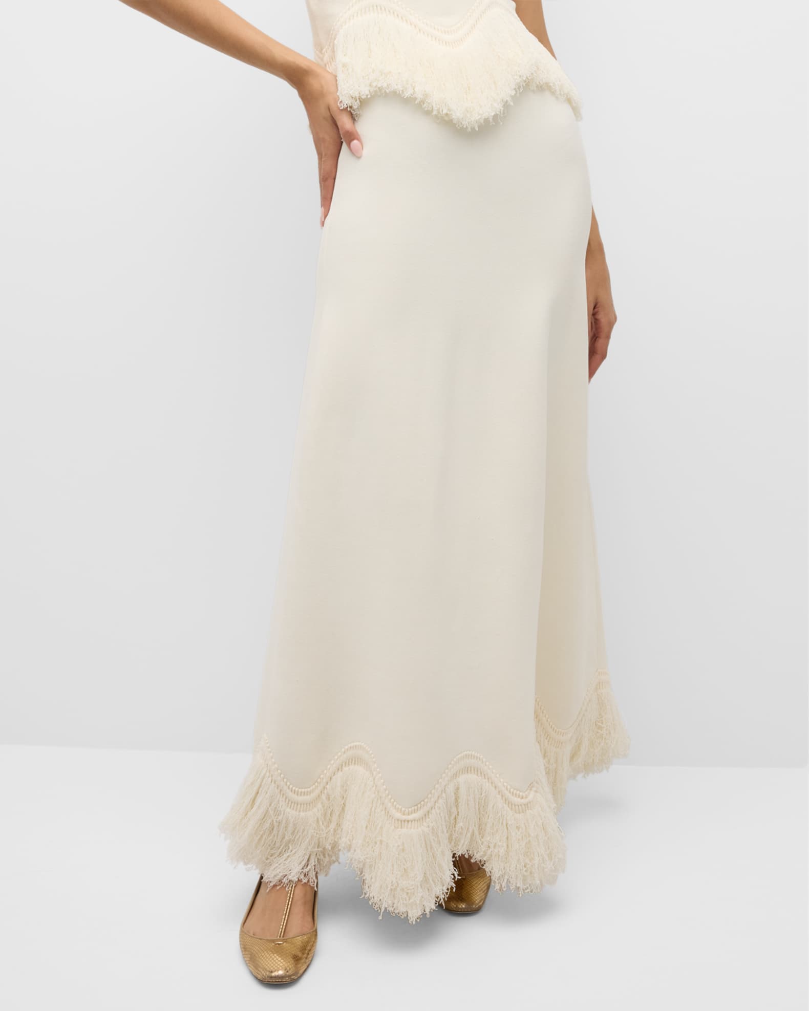 Ulla Johnson Paulina Long Fringe-Hem Skirt | Neiman Marcus