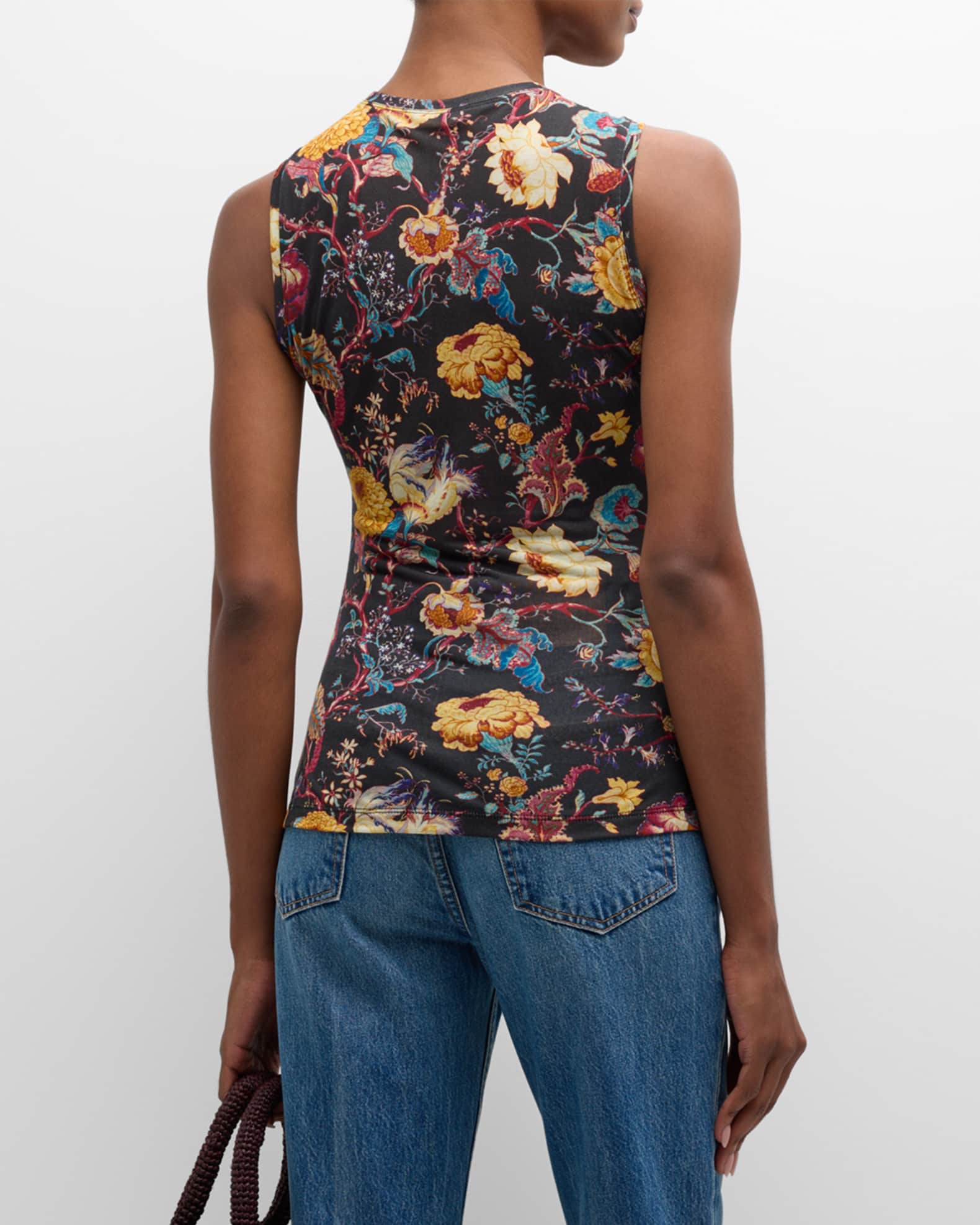 Ulla Johnson Gabi Cutout Gathered Jersey Tank Top | Neiman Marcus