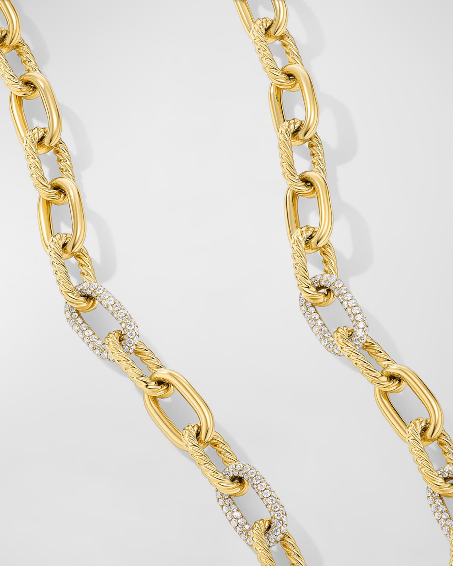 David Yurman Madison Chain Necklace with Diamonds in 18K Gold, 11mm, 18.5"L | Neiman Marcus