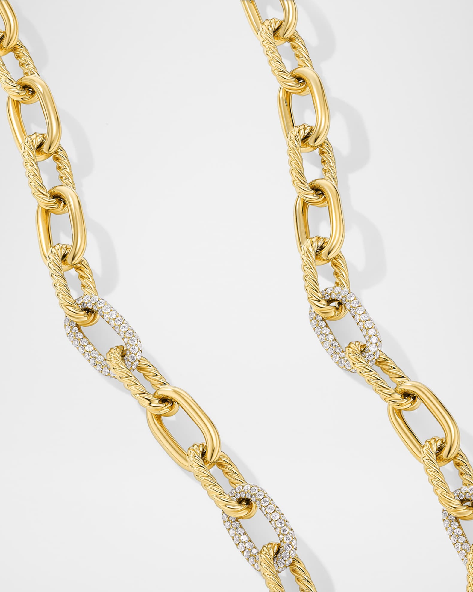David Yurman Madison Chain Necklace with Diamonds in 18K Gold, 11mm, 18.5"L | Neiman Marcus