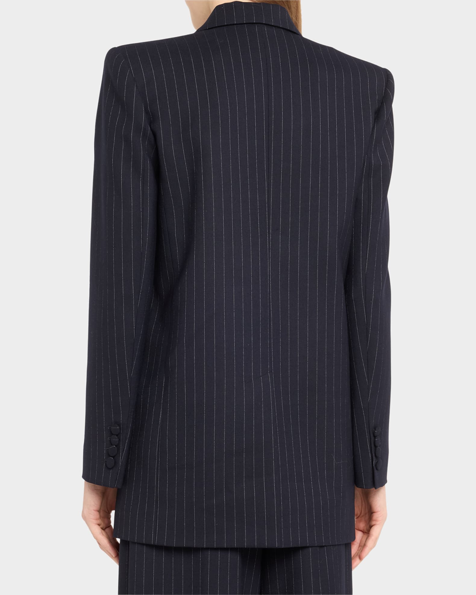 Oscar de la Renta Pinstripe Tailoring Jacket with Gold-Tone Buttons ...