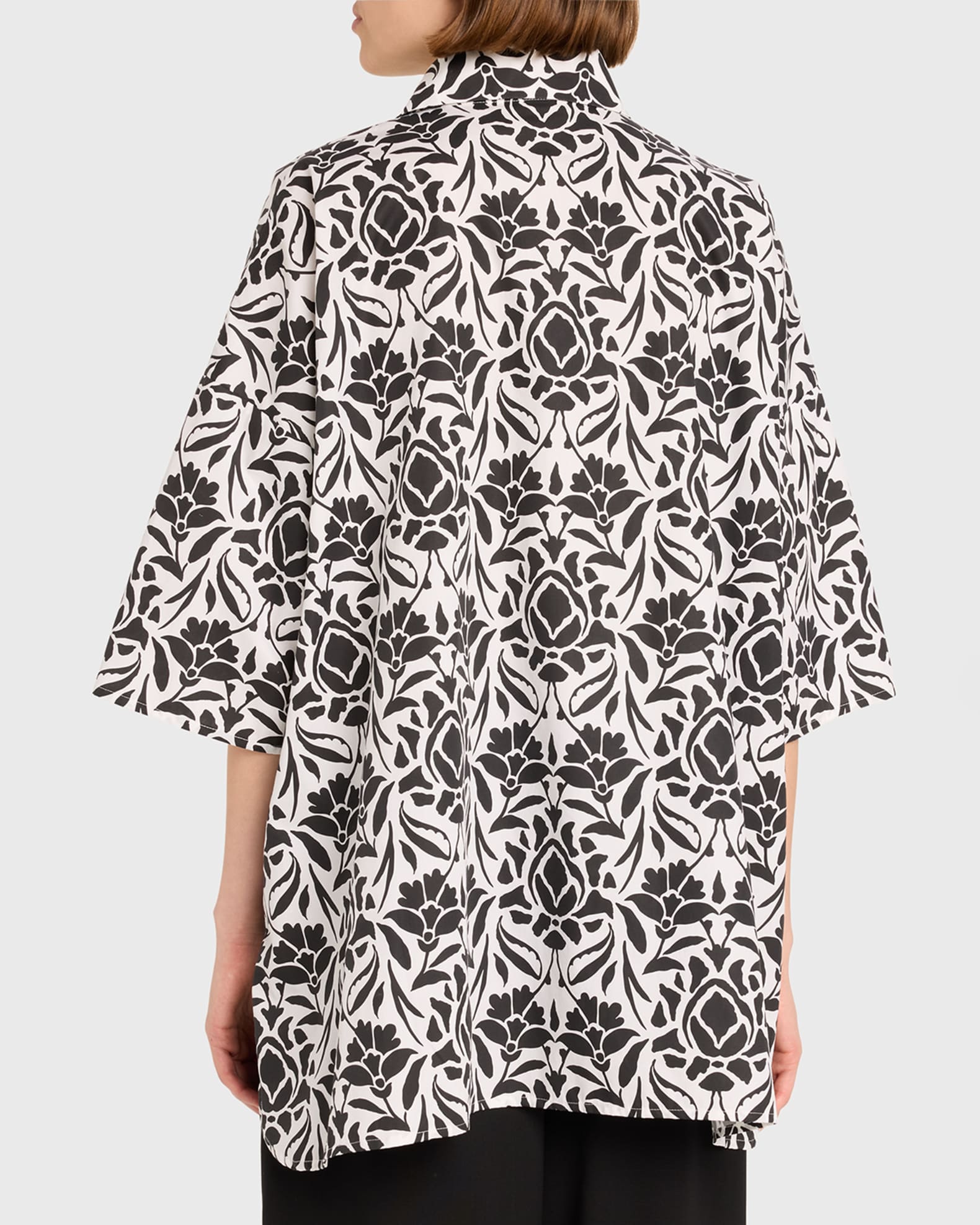 Eskandar Sloped Shoulder Wide A-Line Shirt | Neiman Marcus