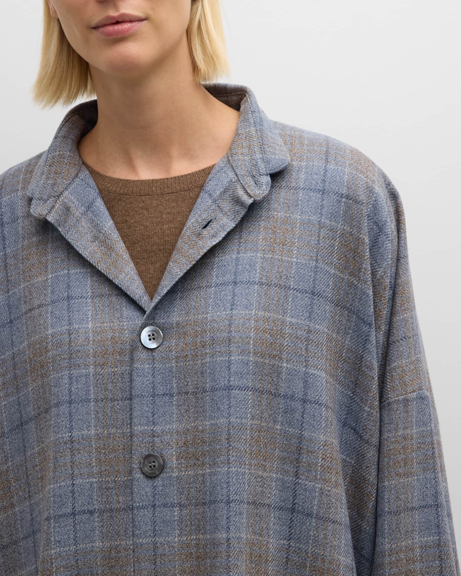 Eskandar Wide Longer Back Double Stand Collar Jacket (Long Length ...