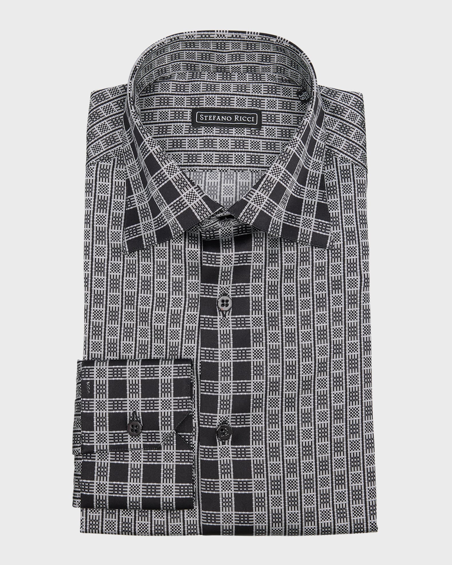 Stefano Ricci Men's Patterned Silk Dress Shirt | Neiman Marcus