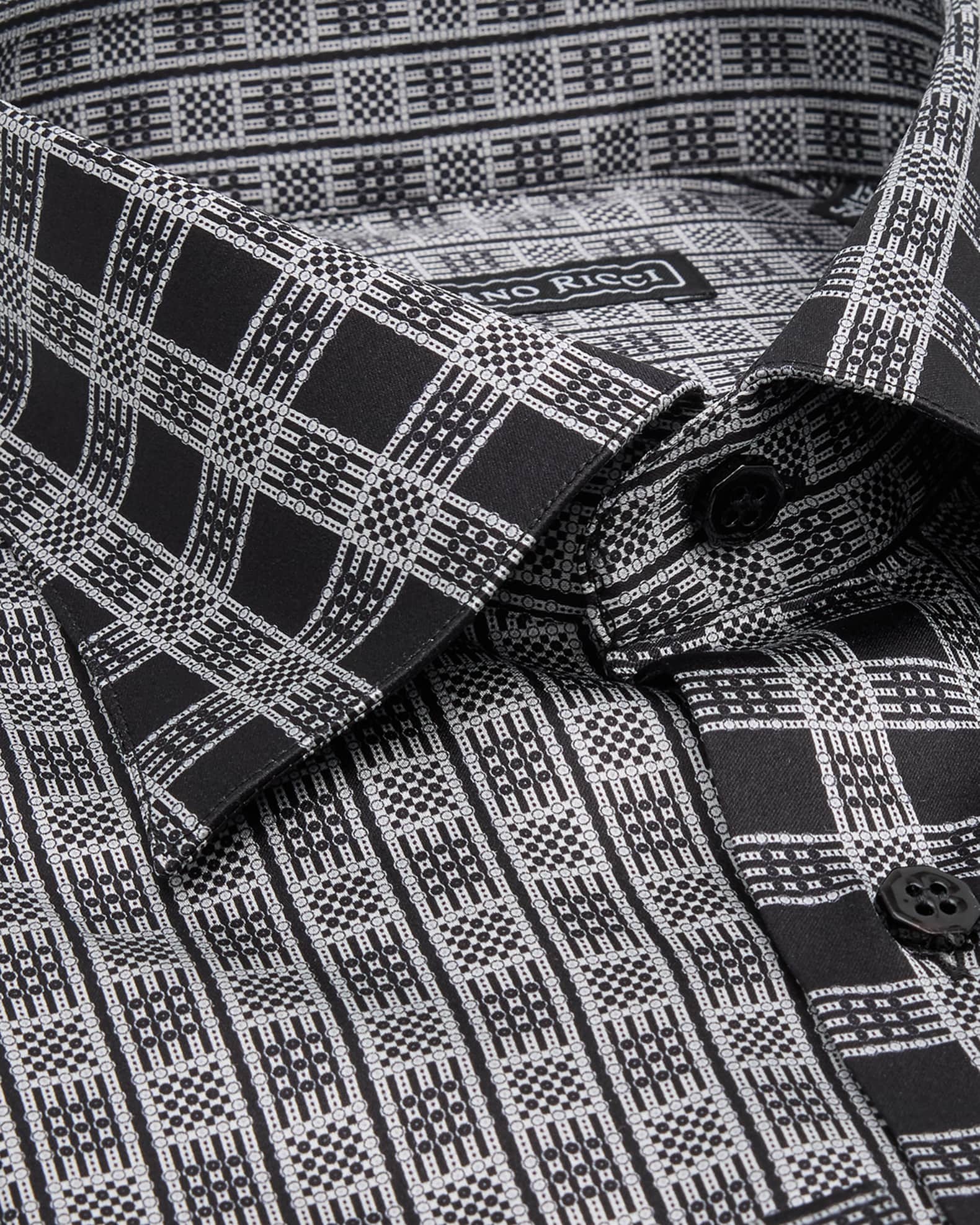 Stefano Ricci Men's Patterned Silk Dress Shirt | Neiman Marcus