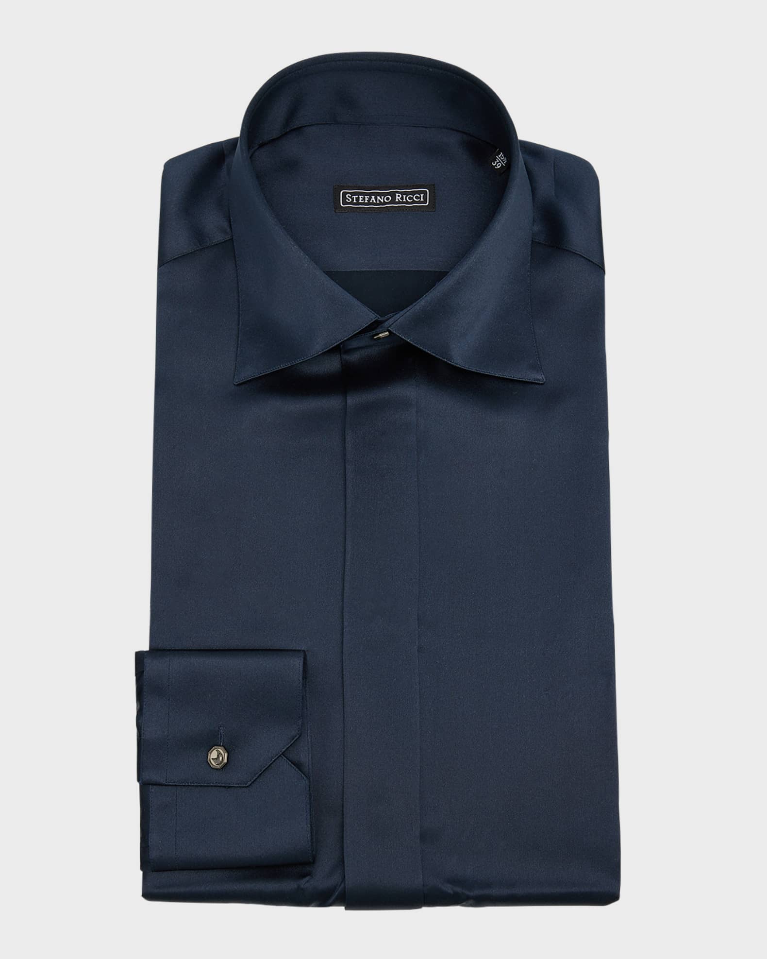 Stefano Ricci Men's Solid Satin Dress Shirt | Neiman Marcus