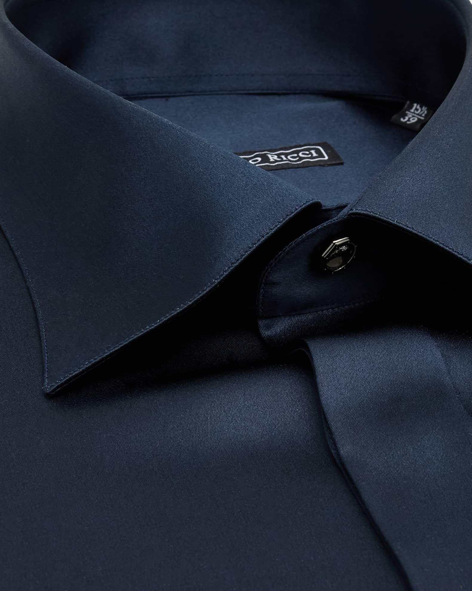 Stefano Ricci Men's Solid Satin Dress Shirt | Neiman Marcus