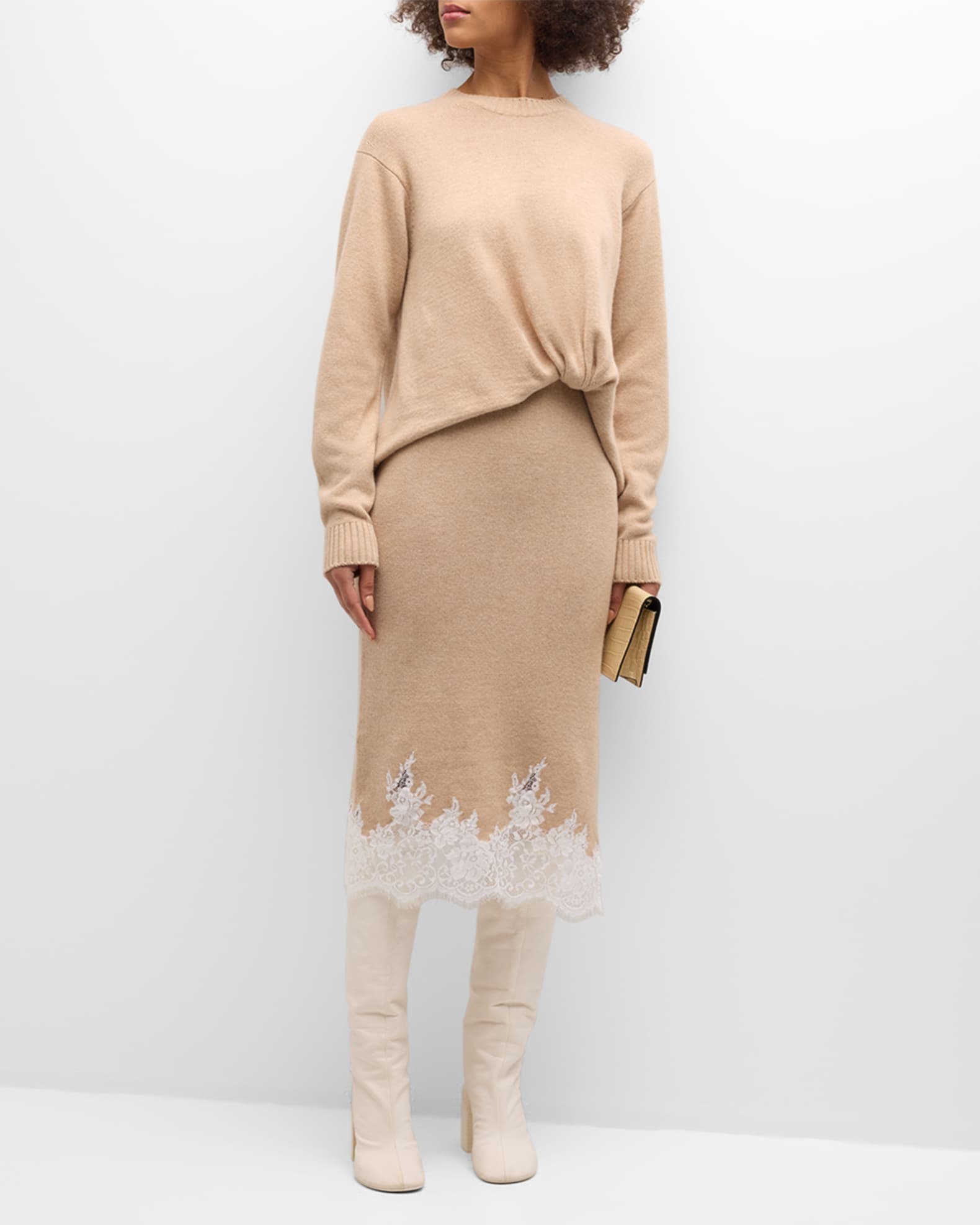 3.1 Phillip Lim Long-Sleeve Draped Knit Dress | Neiman Marcus