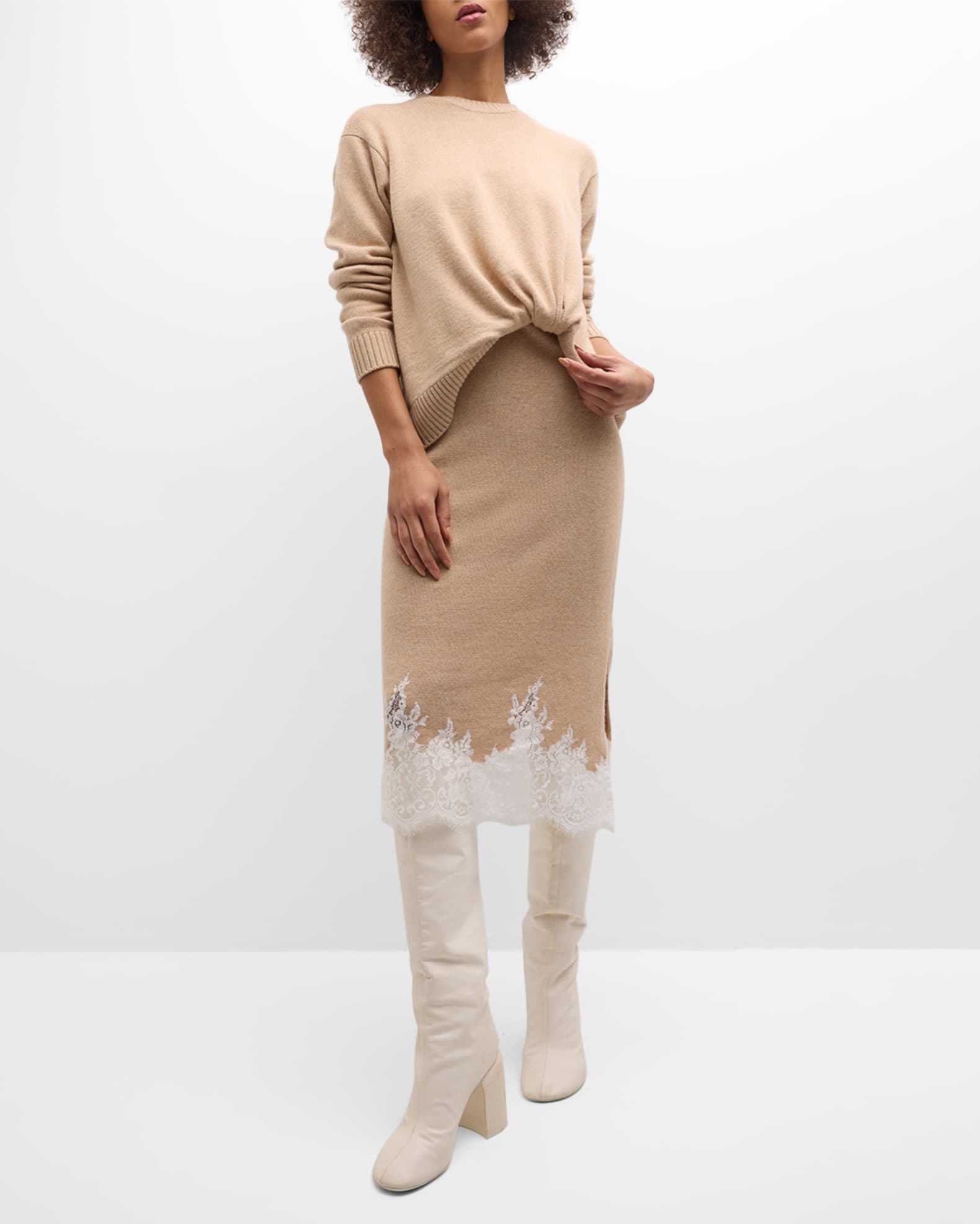 3.1 Phillip Lim Long-Sleeve Draped Knit Dress | Neiman Marcus