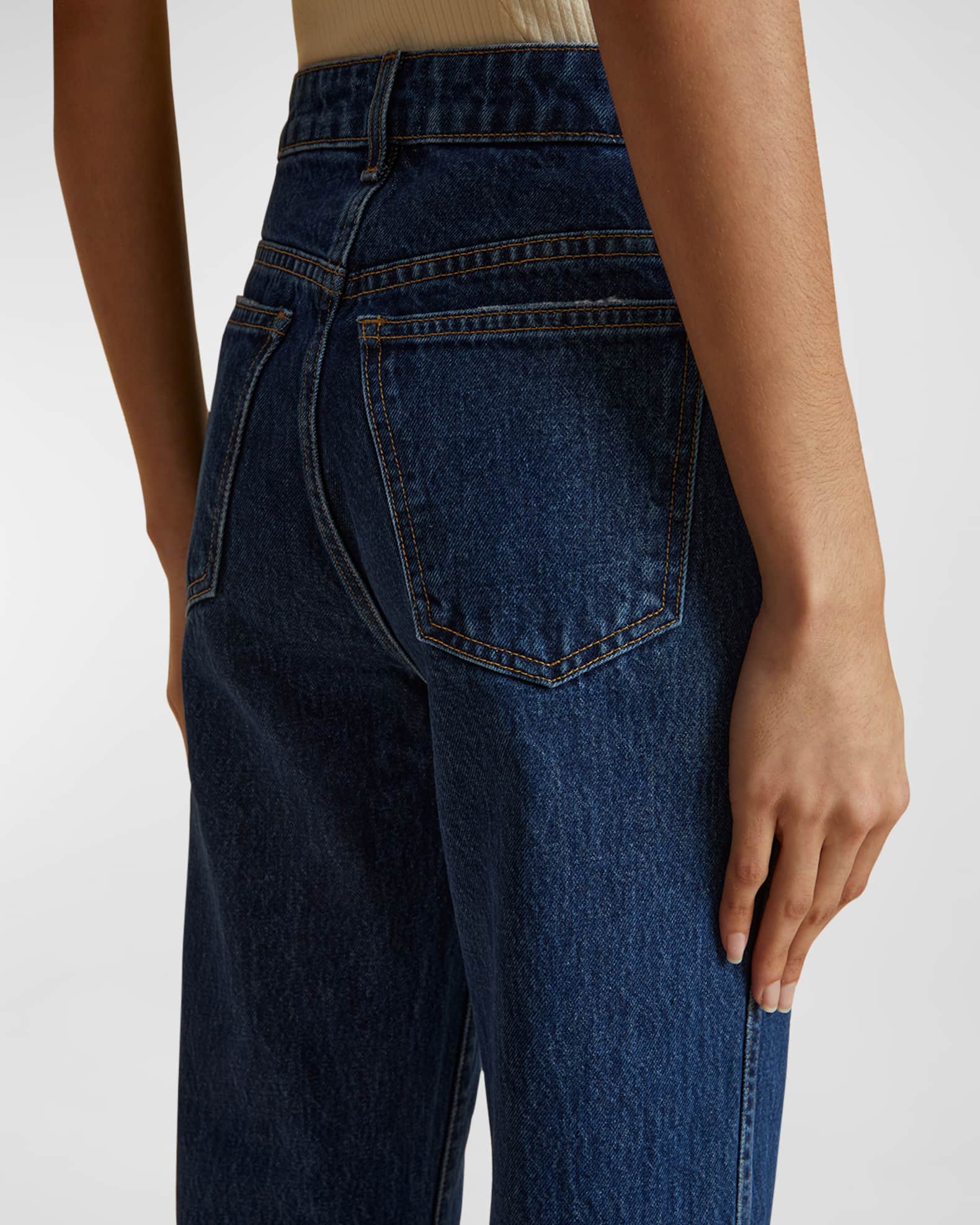 Khaite Abigail High-Rise Straight-Leg Ankle Jeans | Neiman Marcus