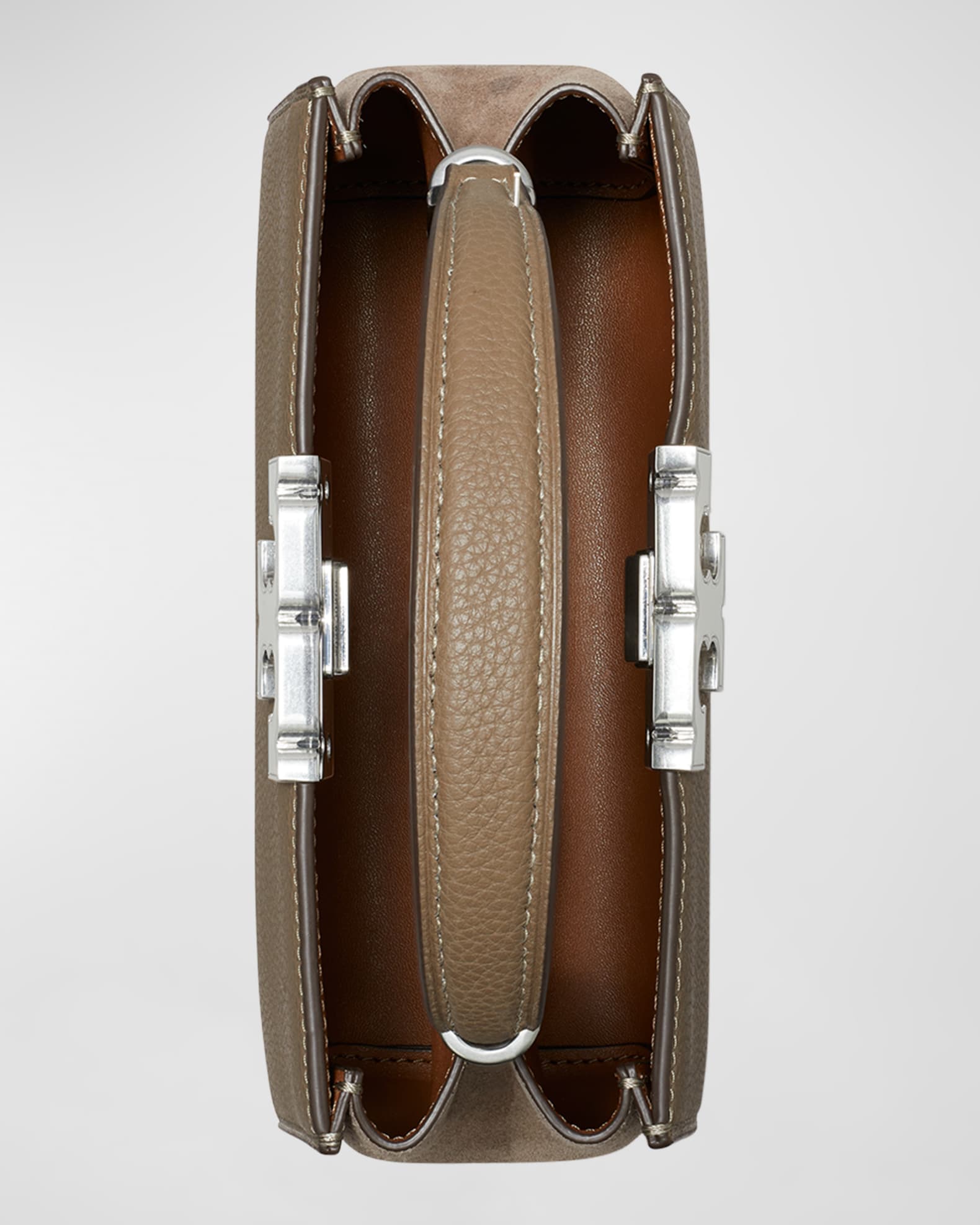 Tory Burch Eleanor Mini Pebbled Leather Satchel Bag | Neiman Marcus