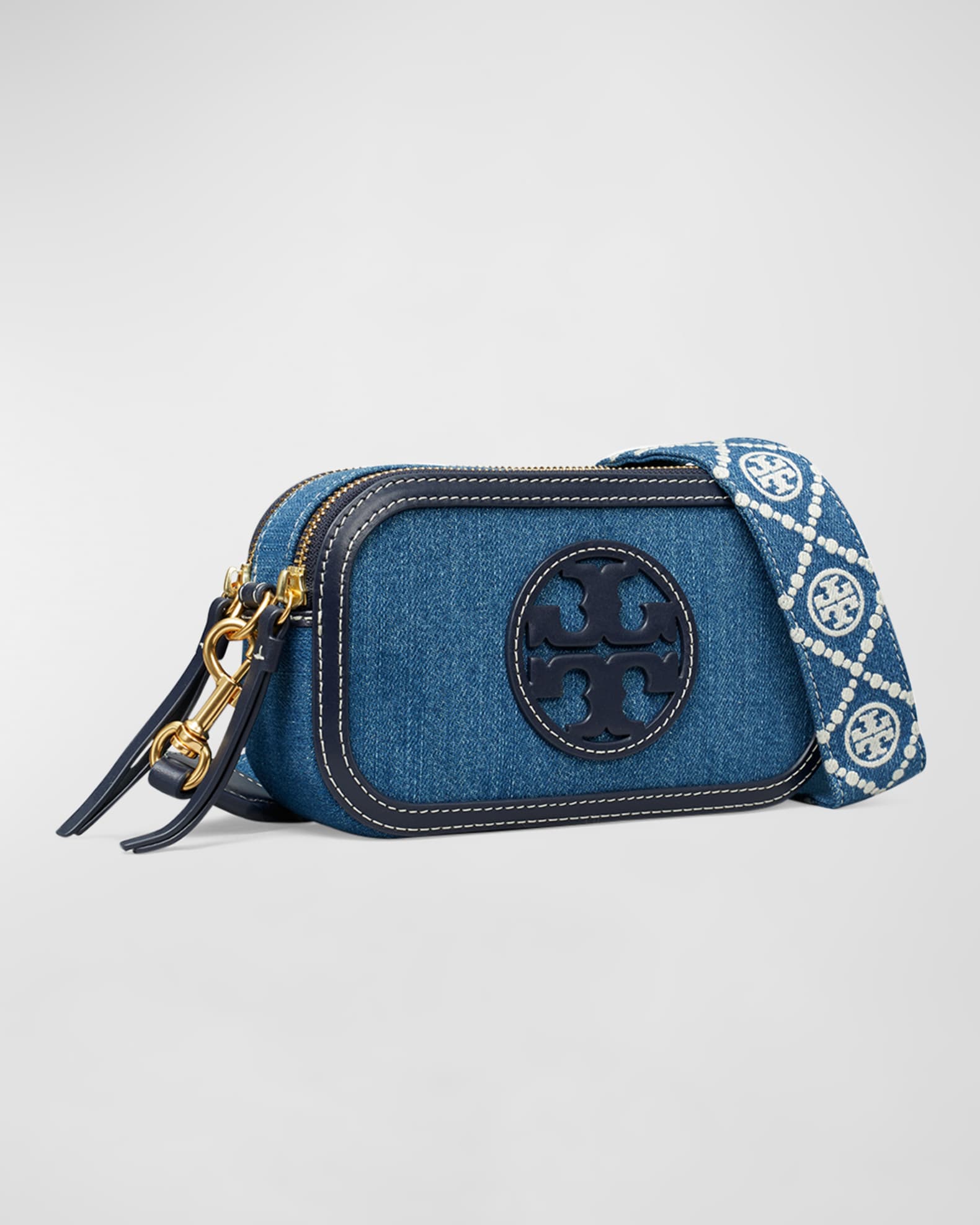 Tory Burch Miller Mini Denim Crossbody Bag | Neiman Marcus