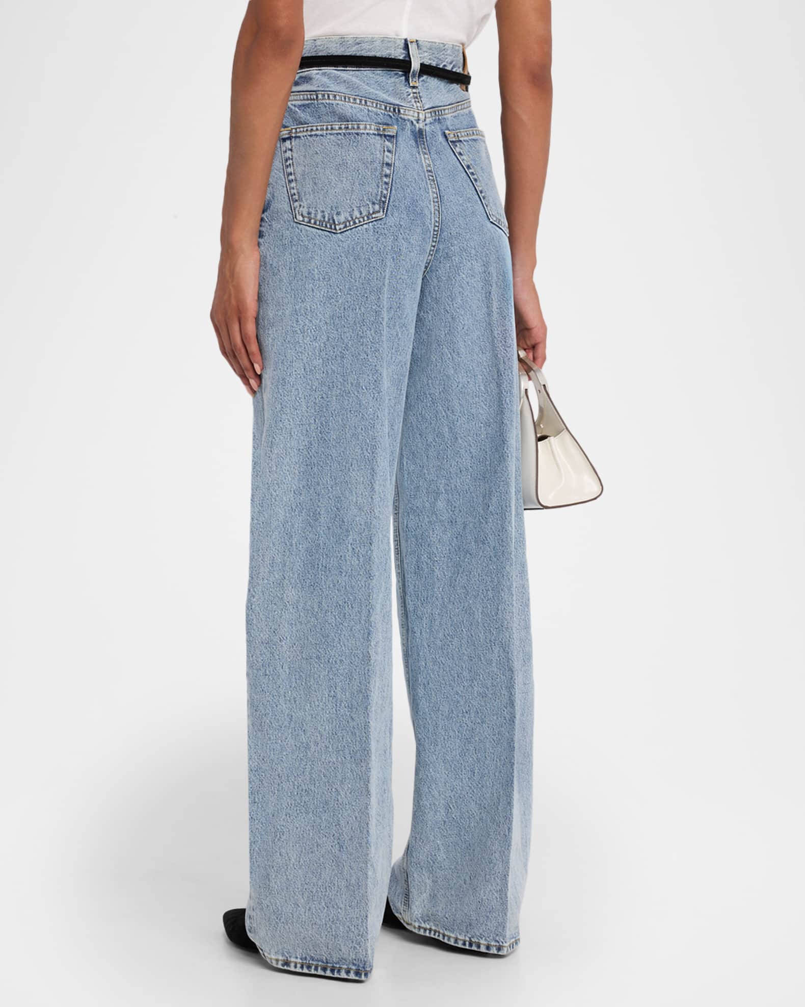 Toteme Wide-Leg Denim Pants | Neiman Marcus