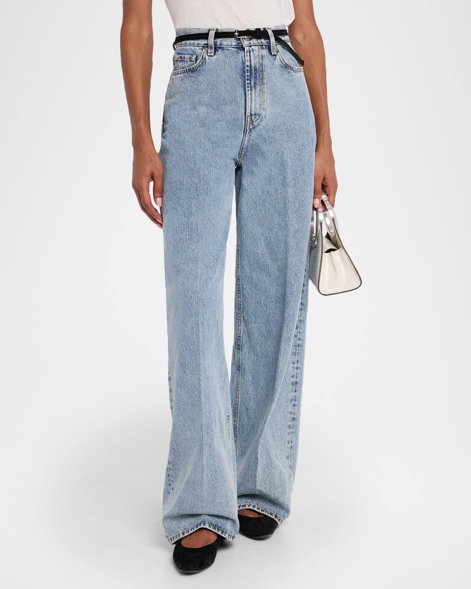 Toteme Wide-Leg Denim Pants | Neiman Marcus