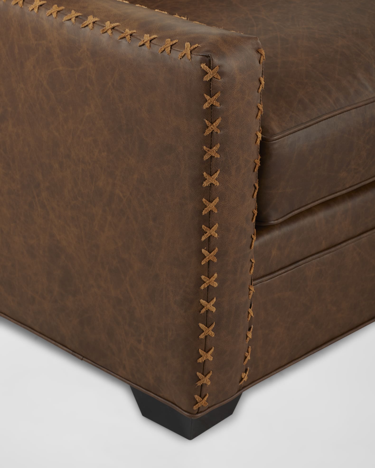 Old Hickory Tannery Armory Leather Sofa - 99" | Neiman Marcus