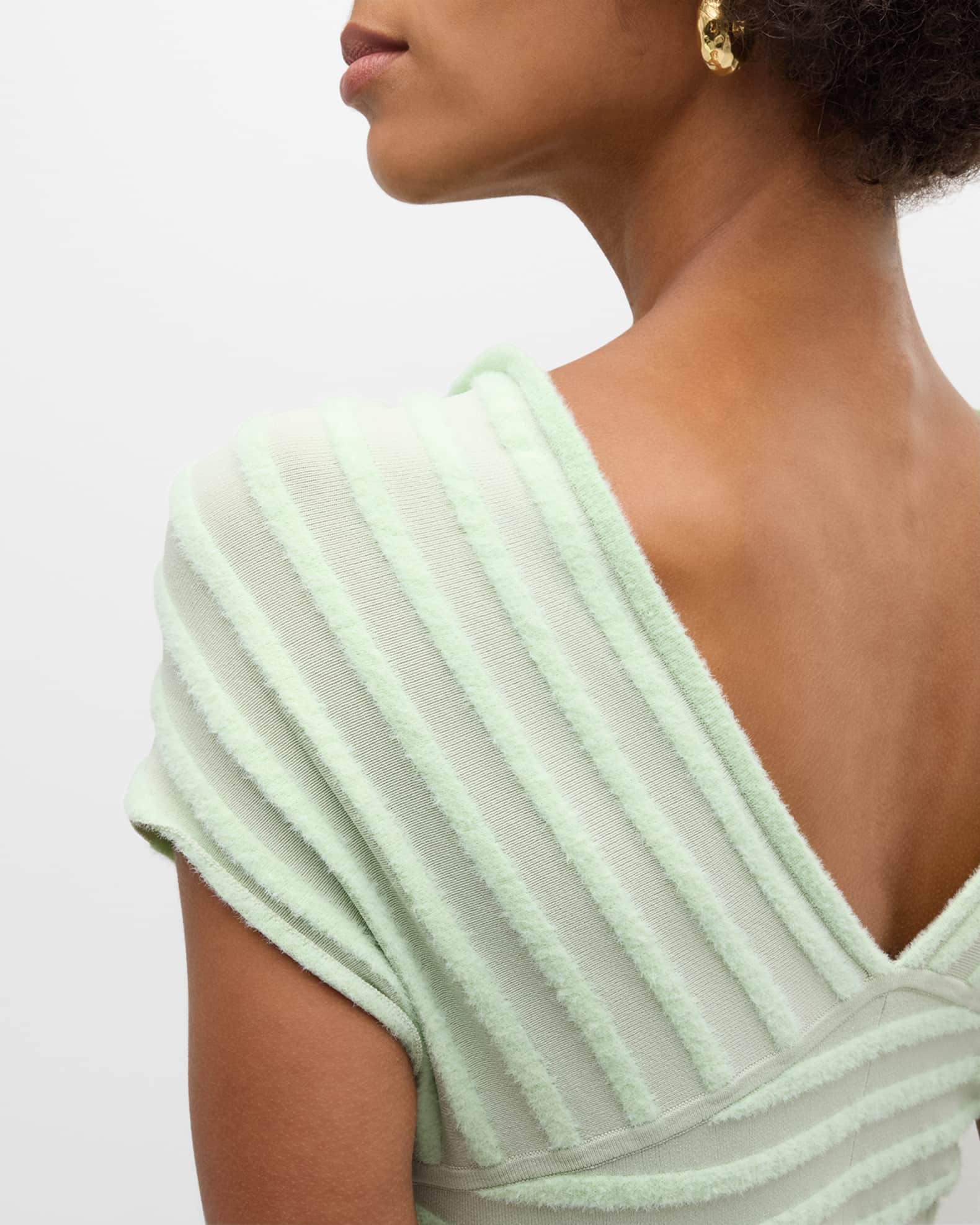 Alexis Marce Off-the-Shoulder Pleated Knit Maxi Dress | Neiman Marcus