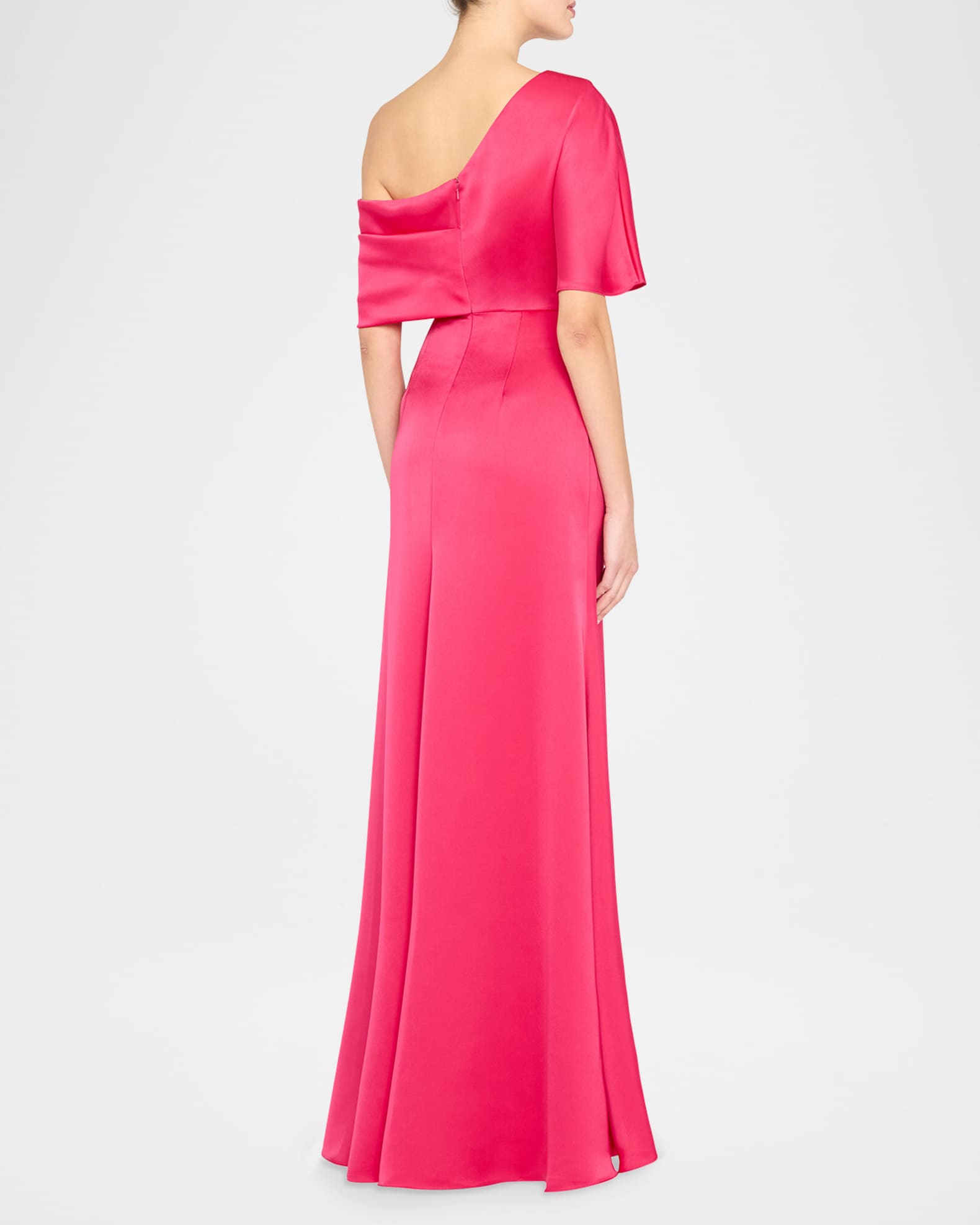 Theia Remi Draped One-Shoulder Gown | Neiman Marcus