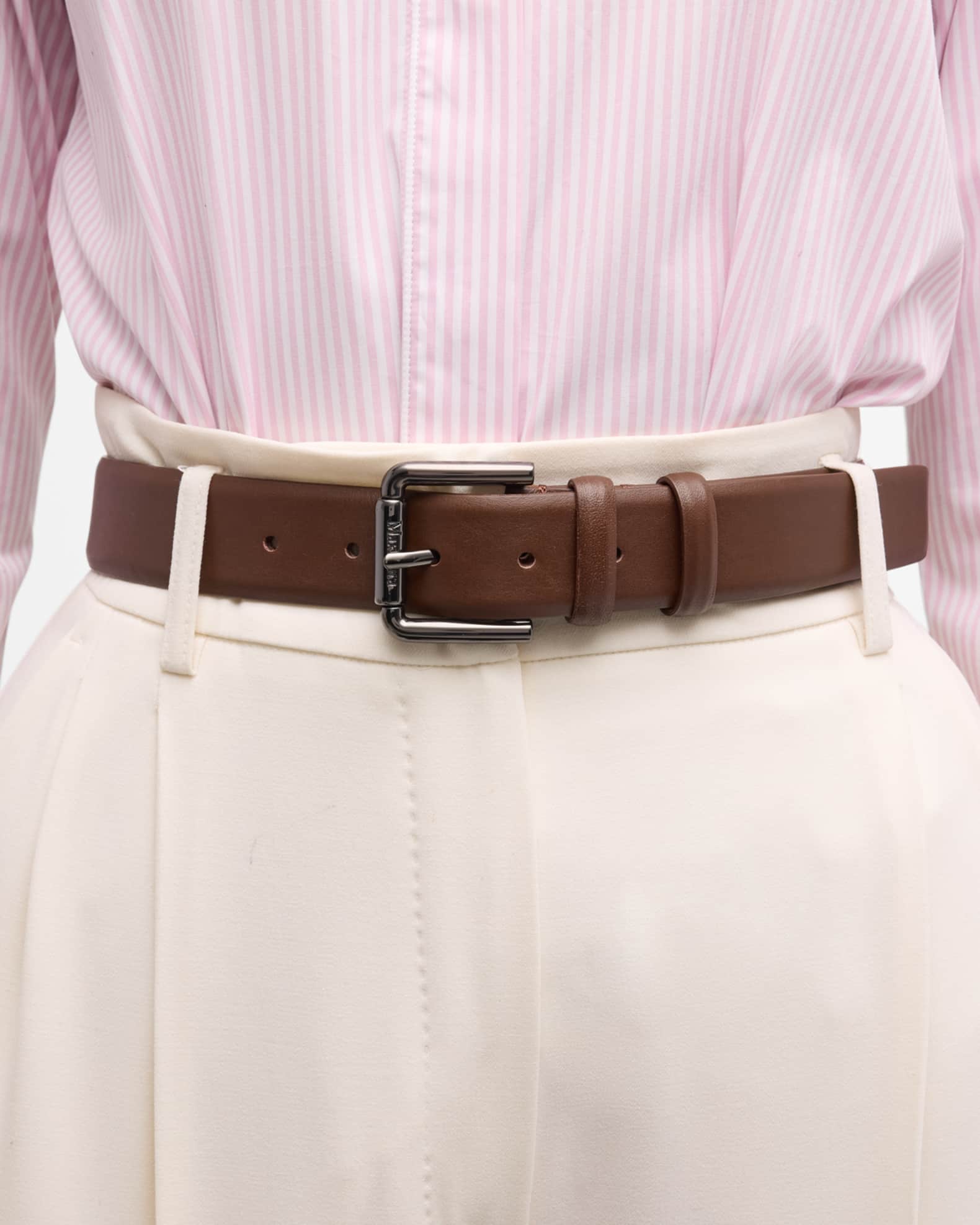 Max Mara Classic Leather Belt | Neiman Marcus