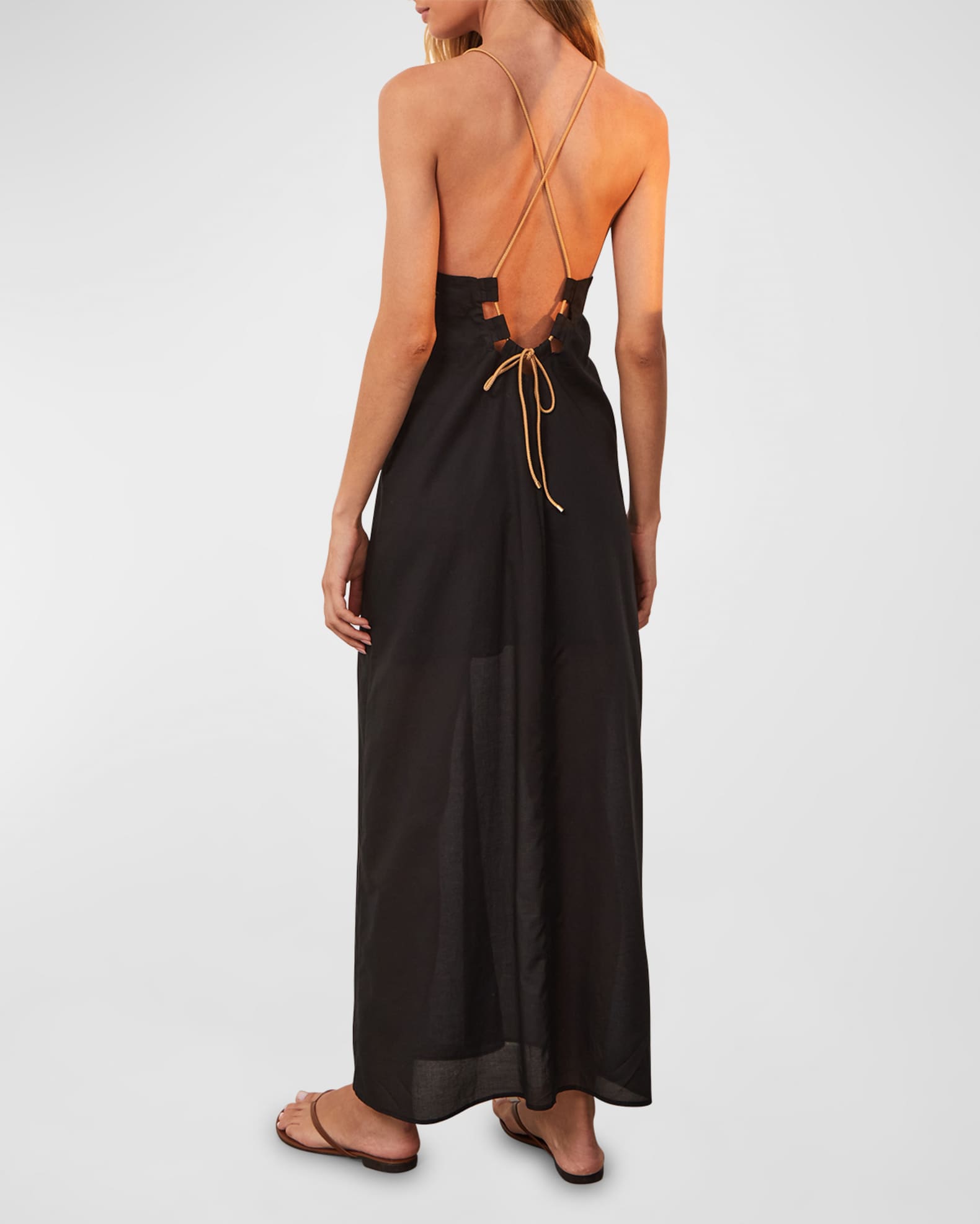 Vix Solid Zima Maxi Dress Coverup | Neiman Marcus