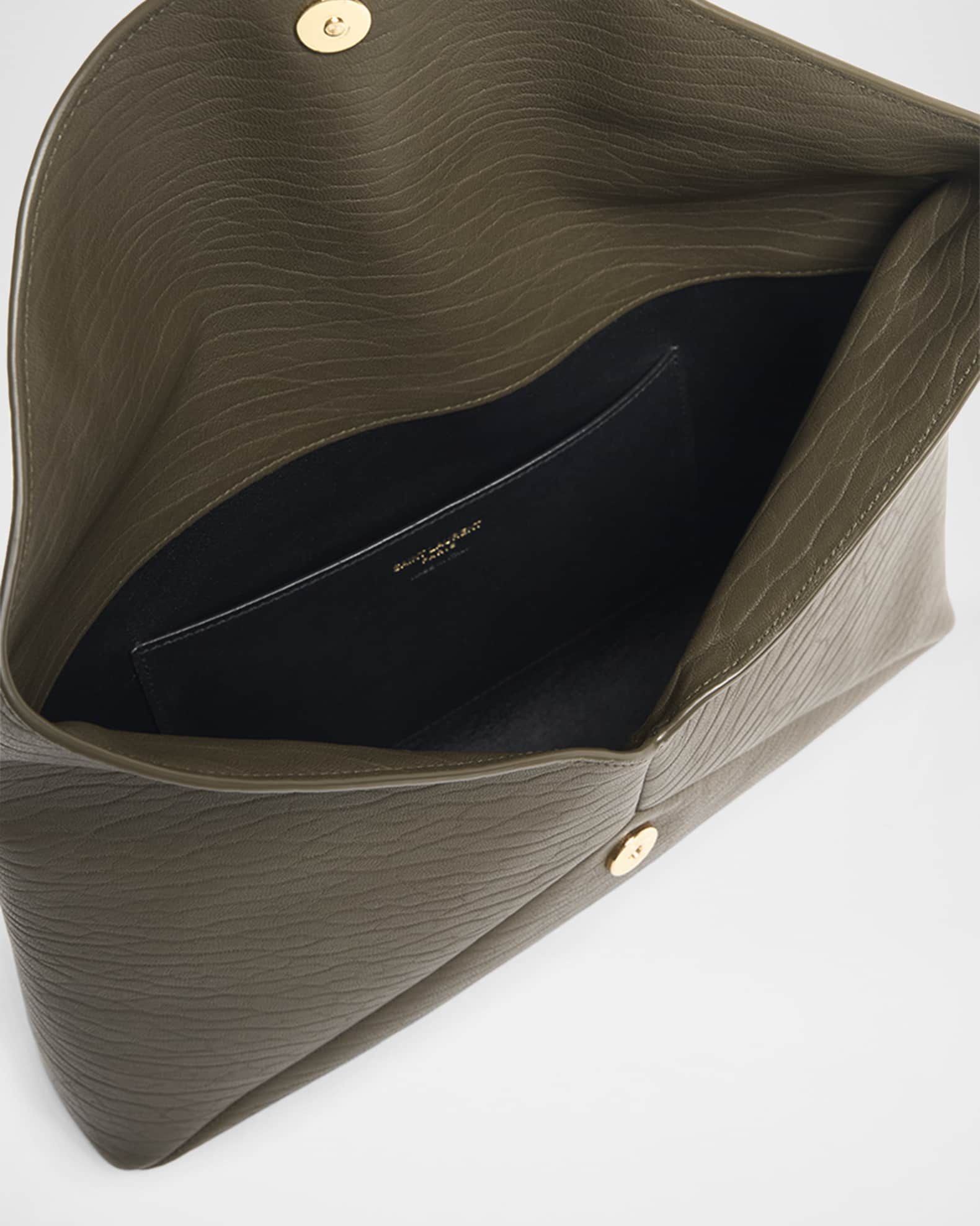 Saint Laurent Large YSL Envelope Pouch Clutch Bag in Leather | Neiman ...