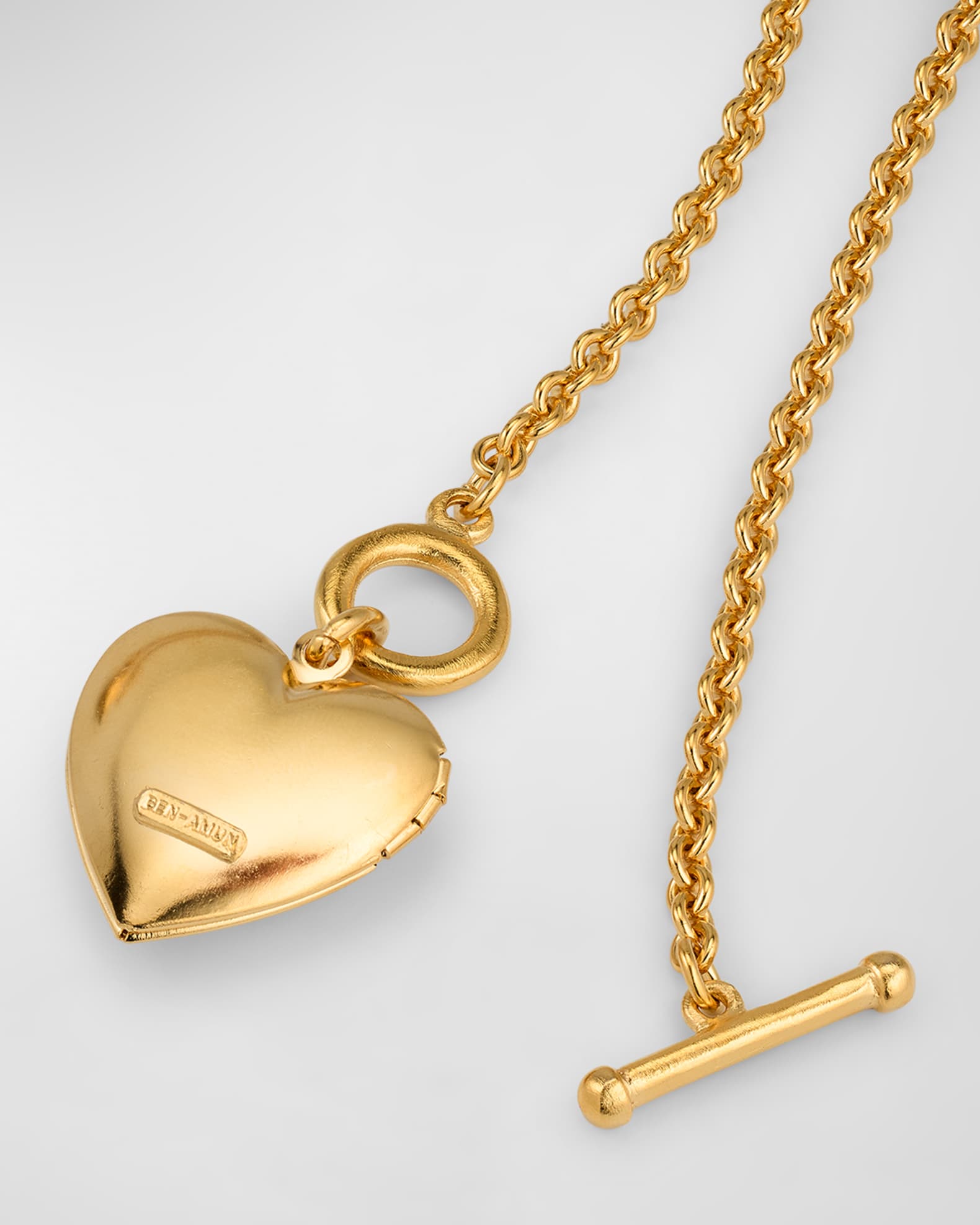 Ben-Amun Gold Heart Initial Locket Necklace | Neiman Marcus