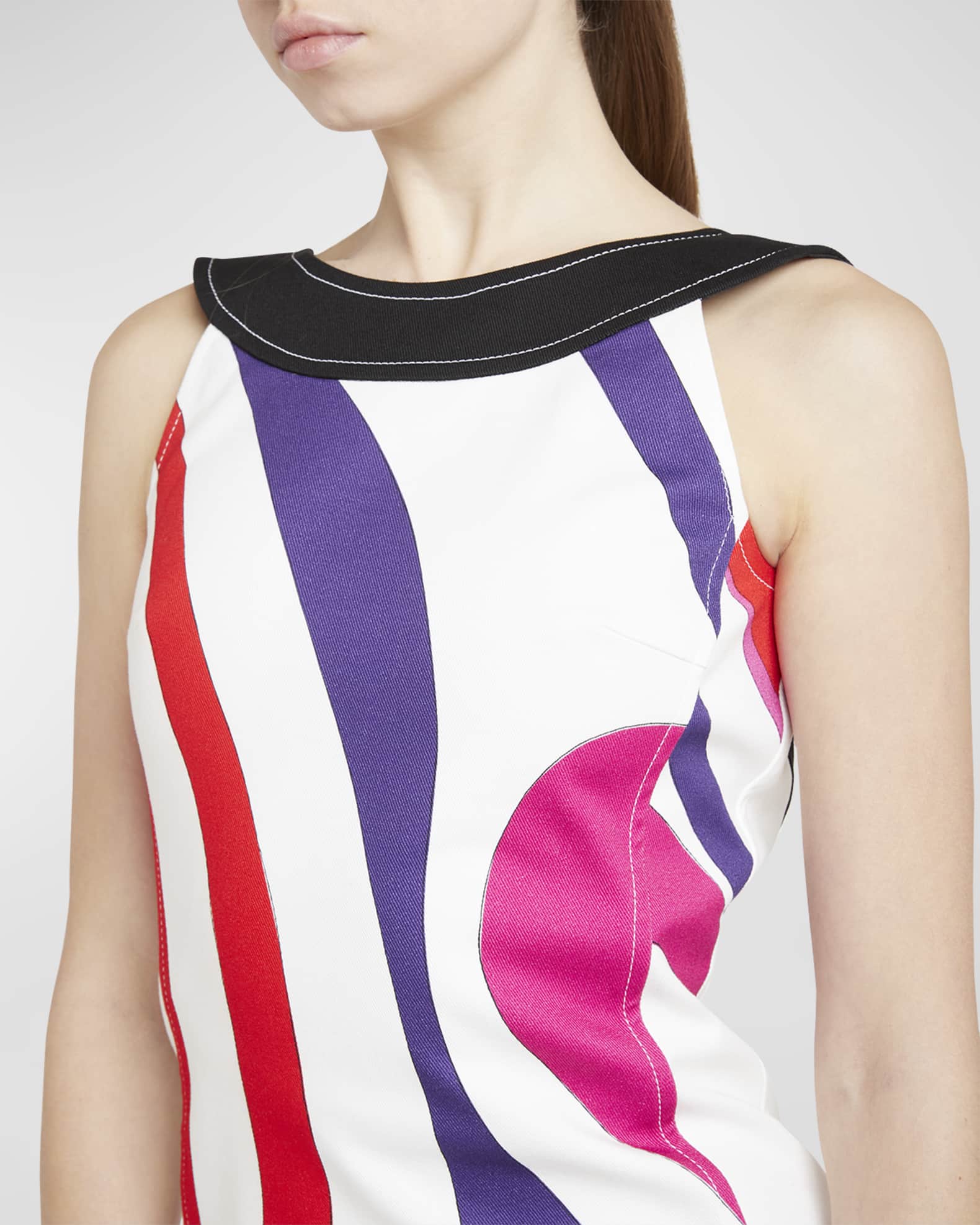Emilio Pucci Swirl-Print Sleeveless Backless Mini Dress | Neiman Marcus