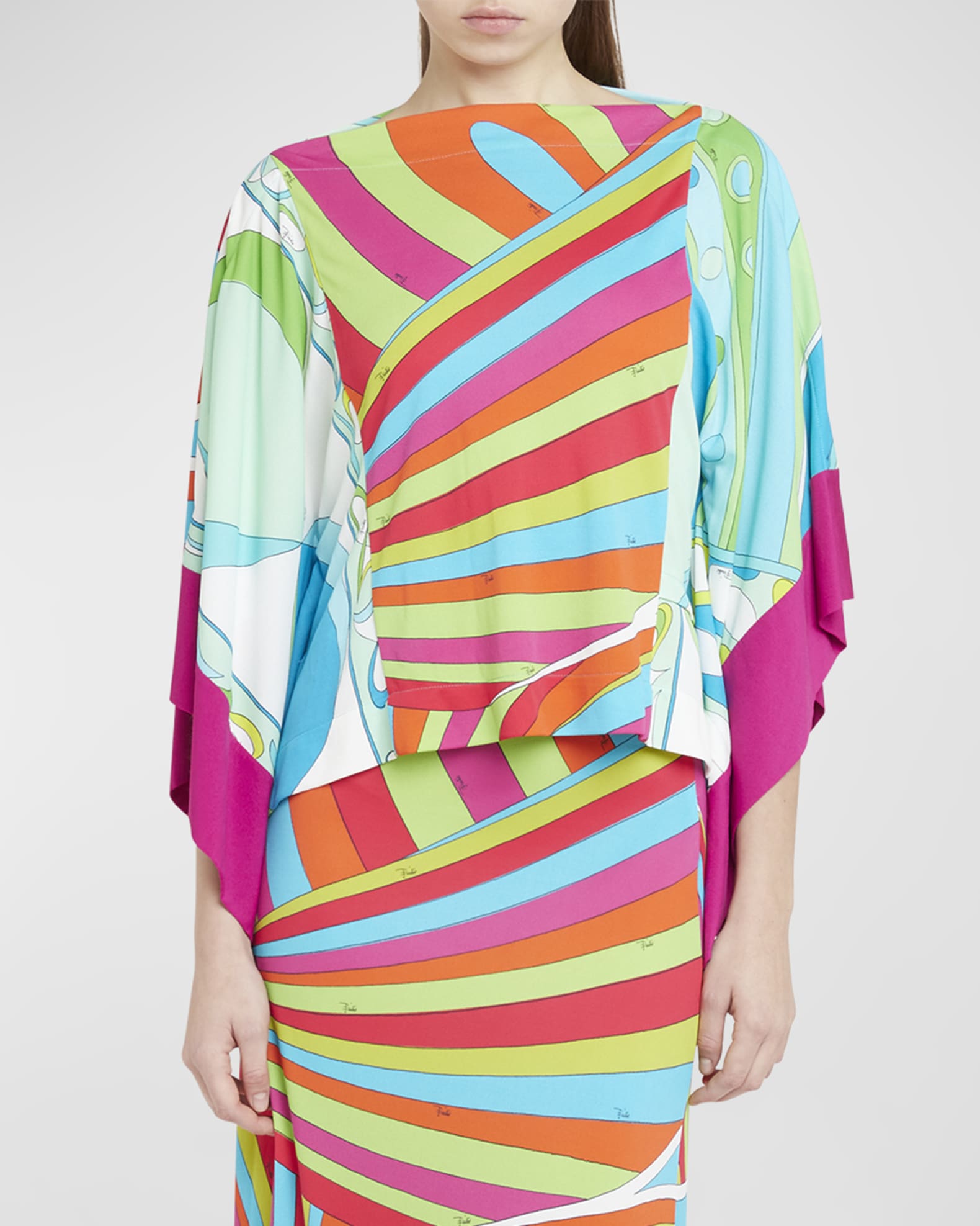 Emilio Pucci Abstract-Print Foulard Blouse | Neiman Marcus