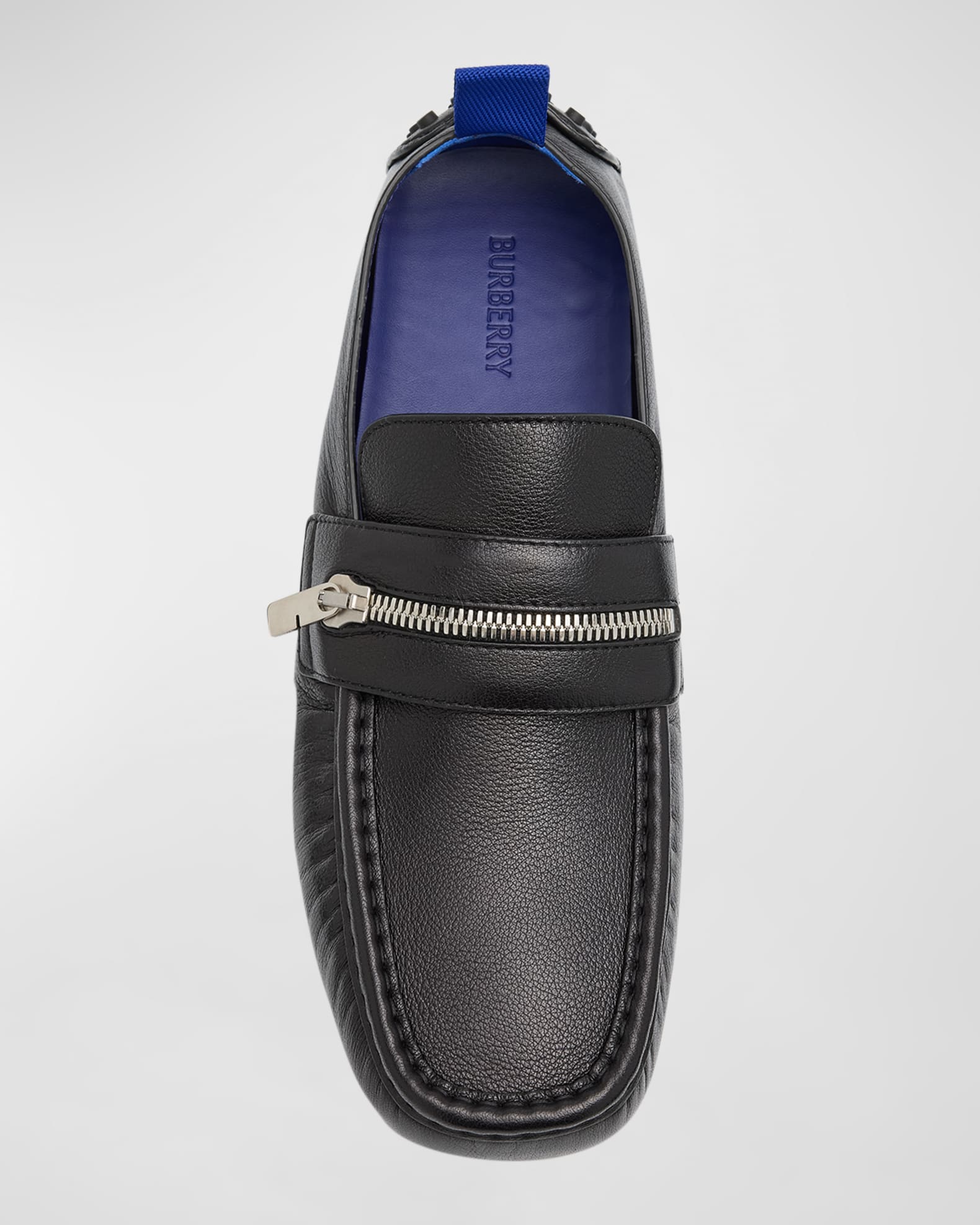 Burberry Men's Motor Zip Leather Drivers | Neiman Marcus