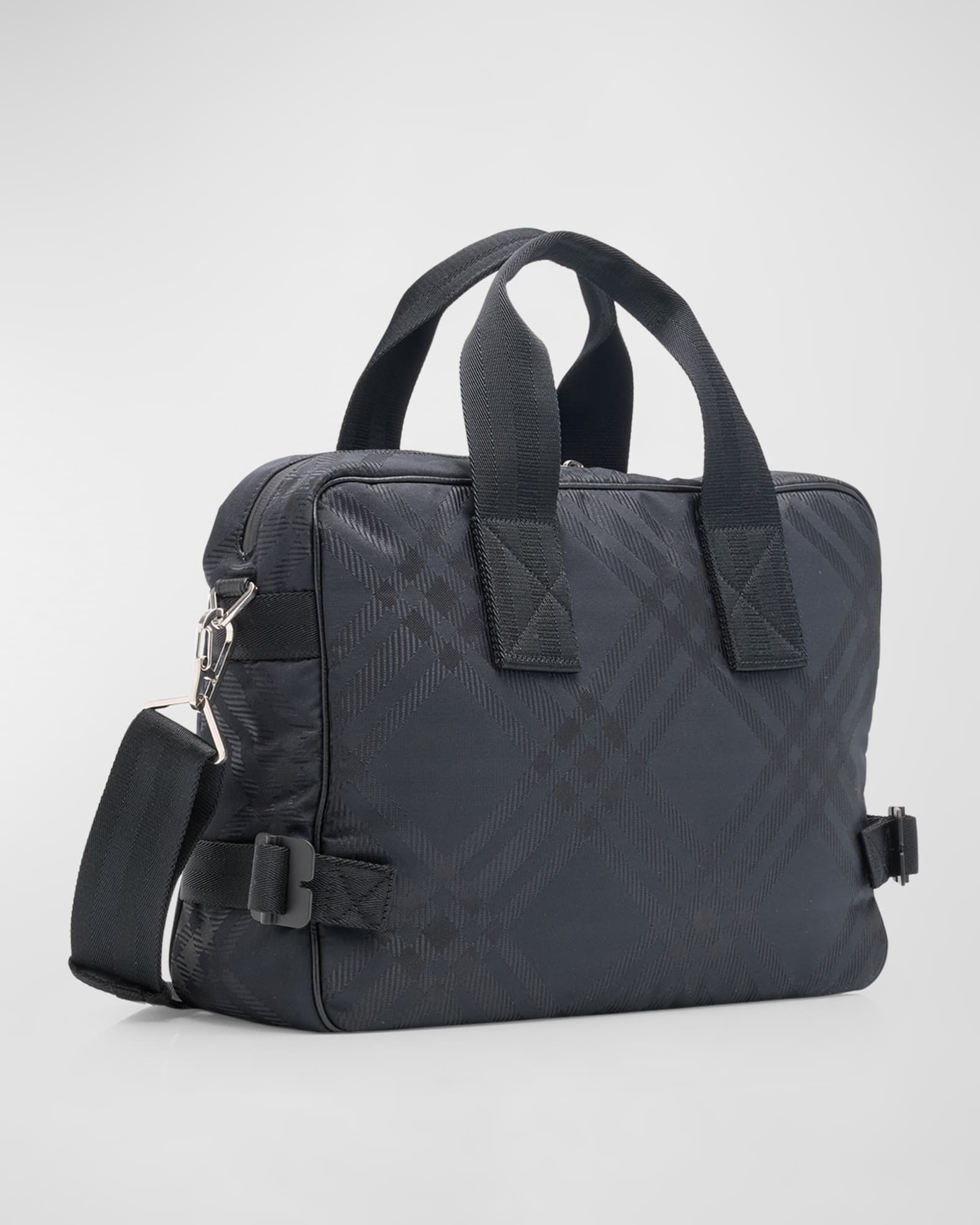 Burberry Men's Check Jacquard Briefcase | Neiman Marcus