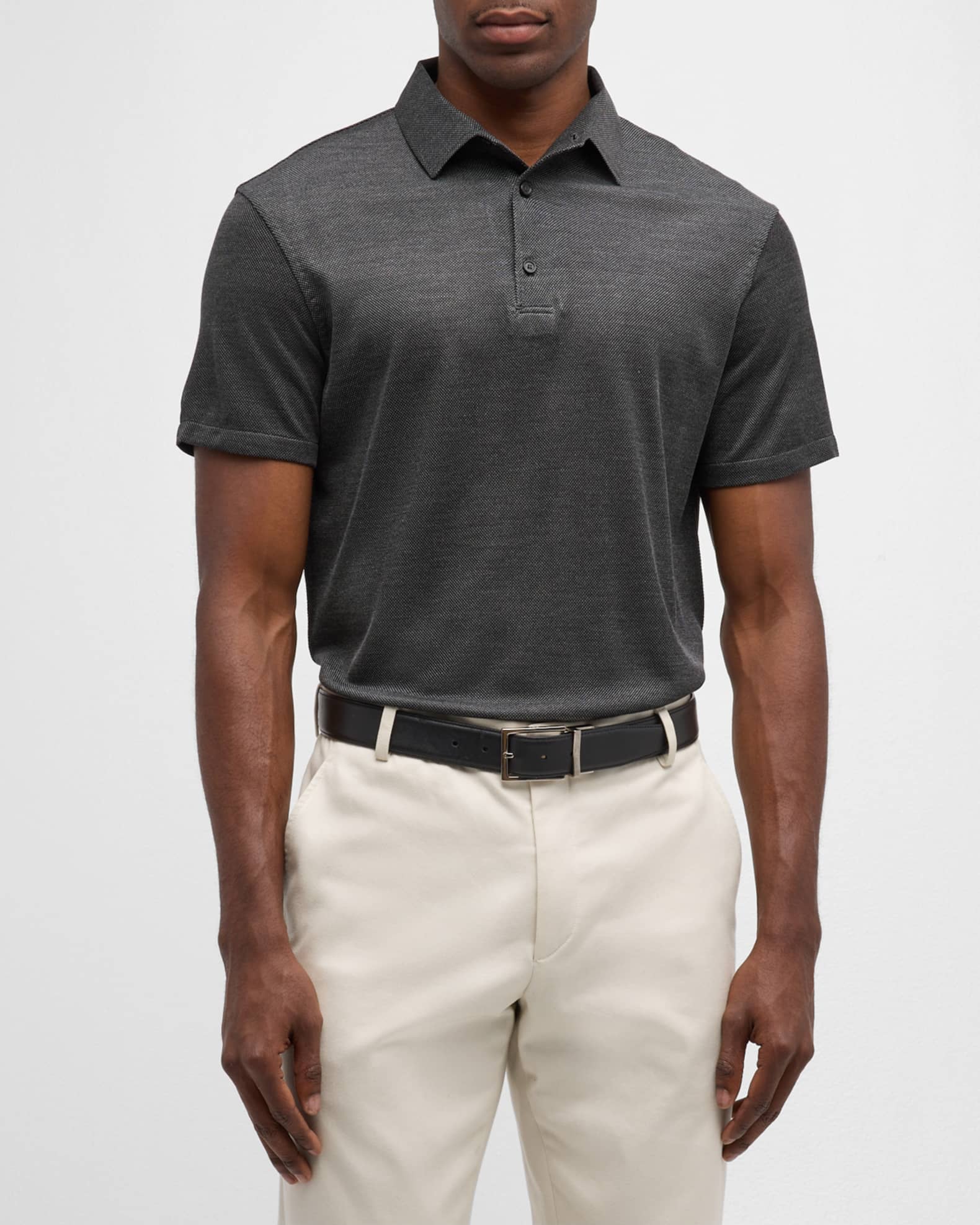 Isaia Men's Silk Polo Shirt | Neiman Marcus