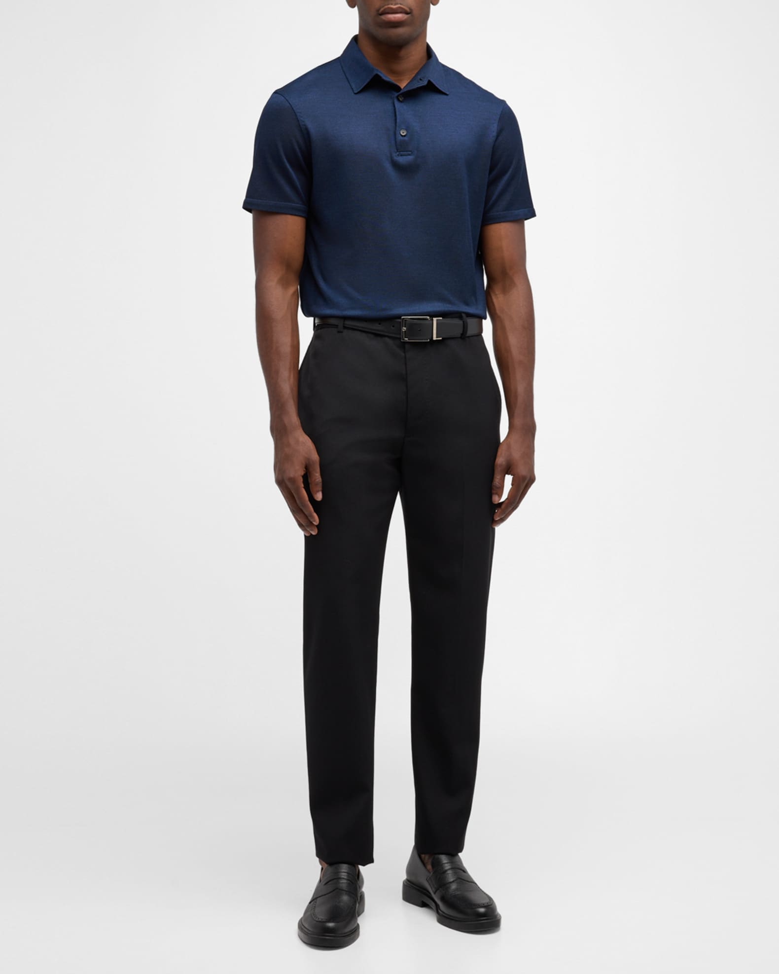 Isaia Men's Silk Polo Shirt | Neiman Marcus